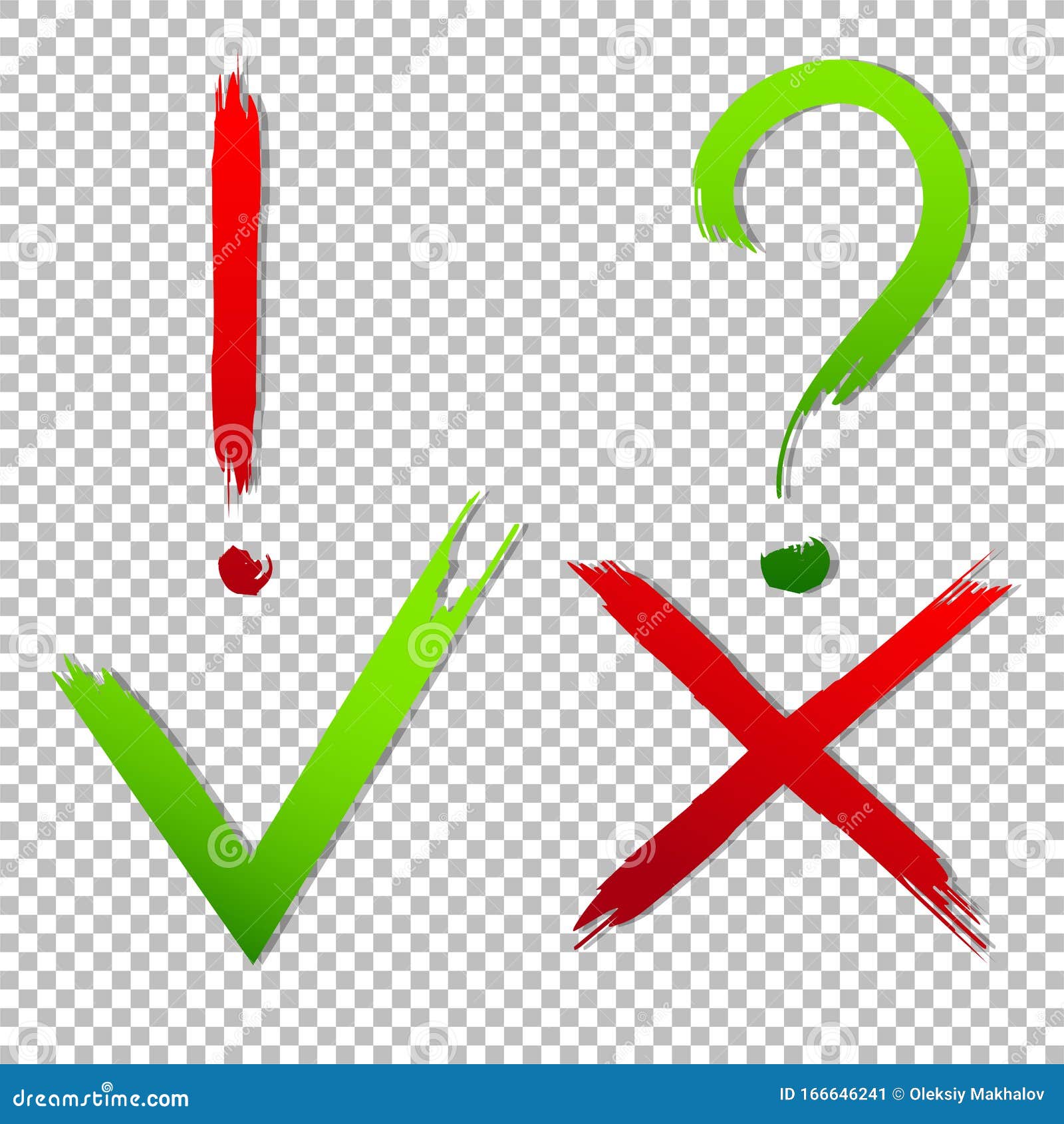 Check Marks Ui And Question Button With Dos And Donts. Flat Simple ...