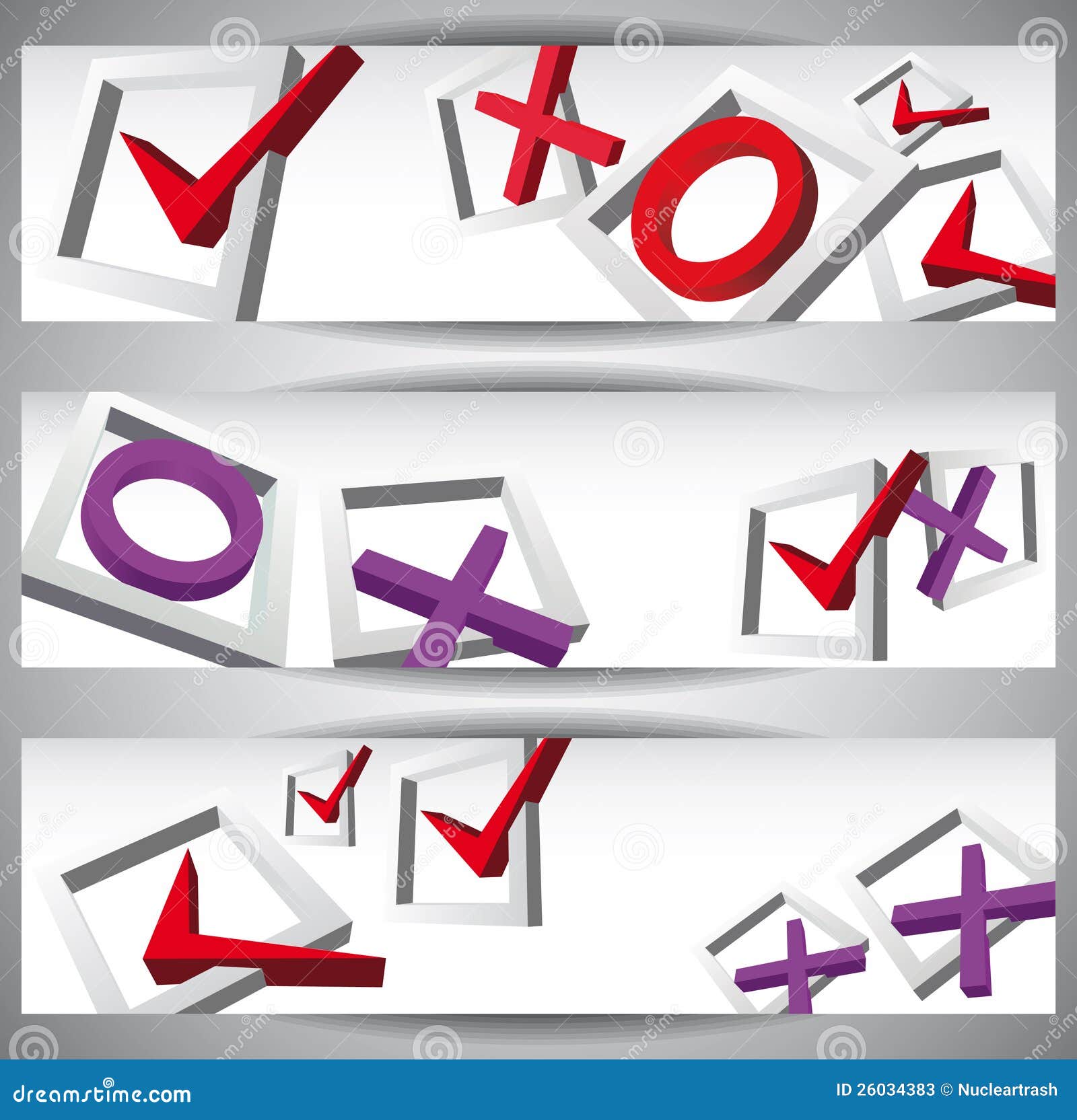 Check marks web banners. stock vector. Illustration of right - 26034383