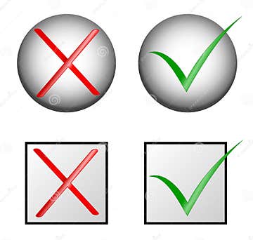 Check marks :yes and no stock vector. Illustration of approve - 10093407