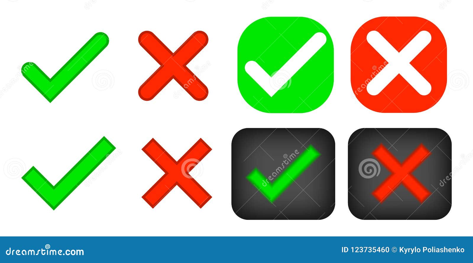 Check marks yes and no. stock vector. Illustration of icons - 123735460 Check marks yes and no. stock vector. Illustration of icons - 123735460