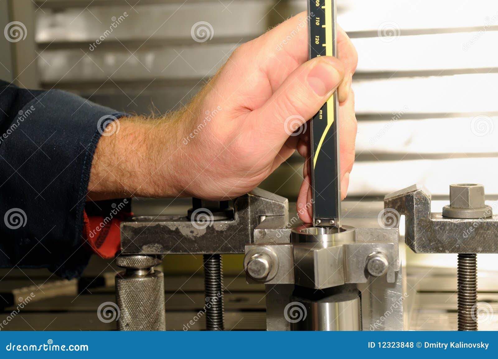 Check Measurment by Caliper Stock Photo - Image of equipment ...