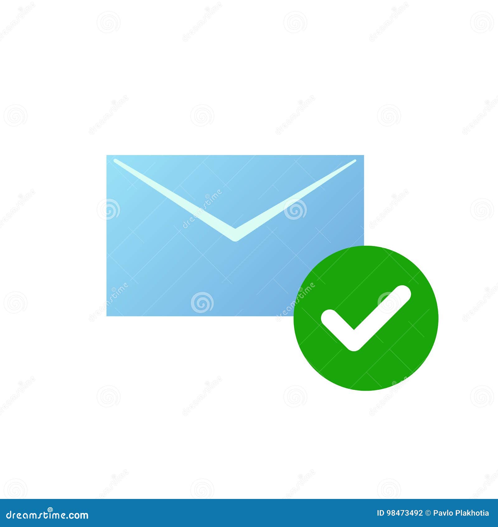 Check Message Icon. Email Symbol With Green Checked Icon Vector ...