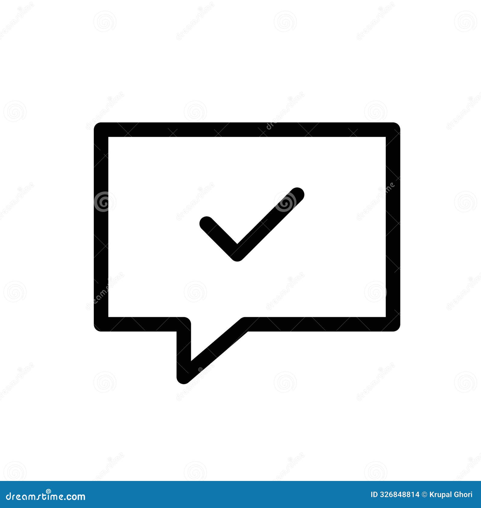 Check Message Icon Black And White Vector Outline Sign | CartoonDealer ...