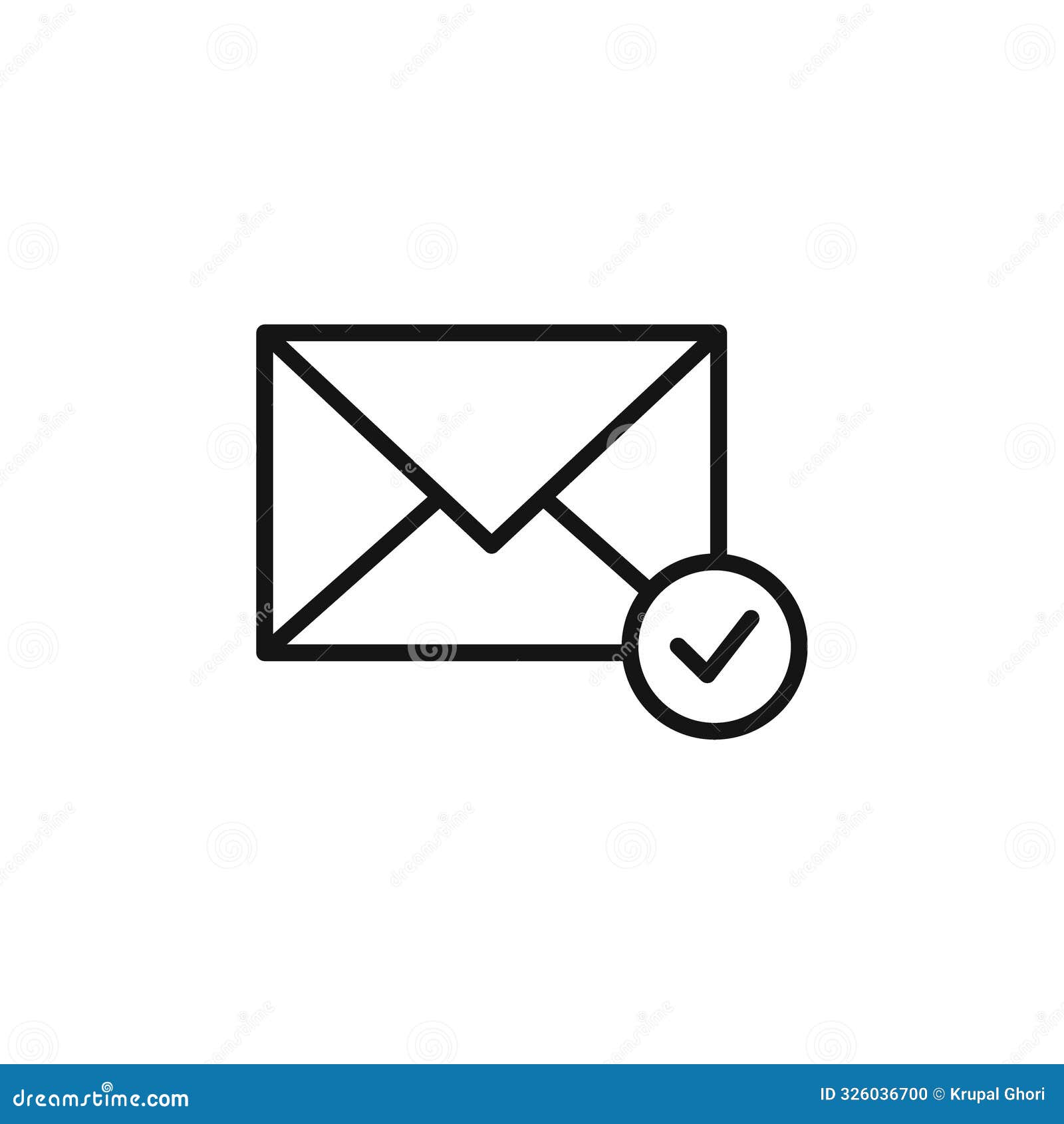 Check Message Logo Sign Vector Outline Stock Illustration ...