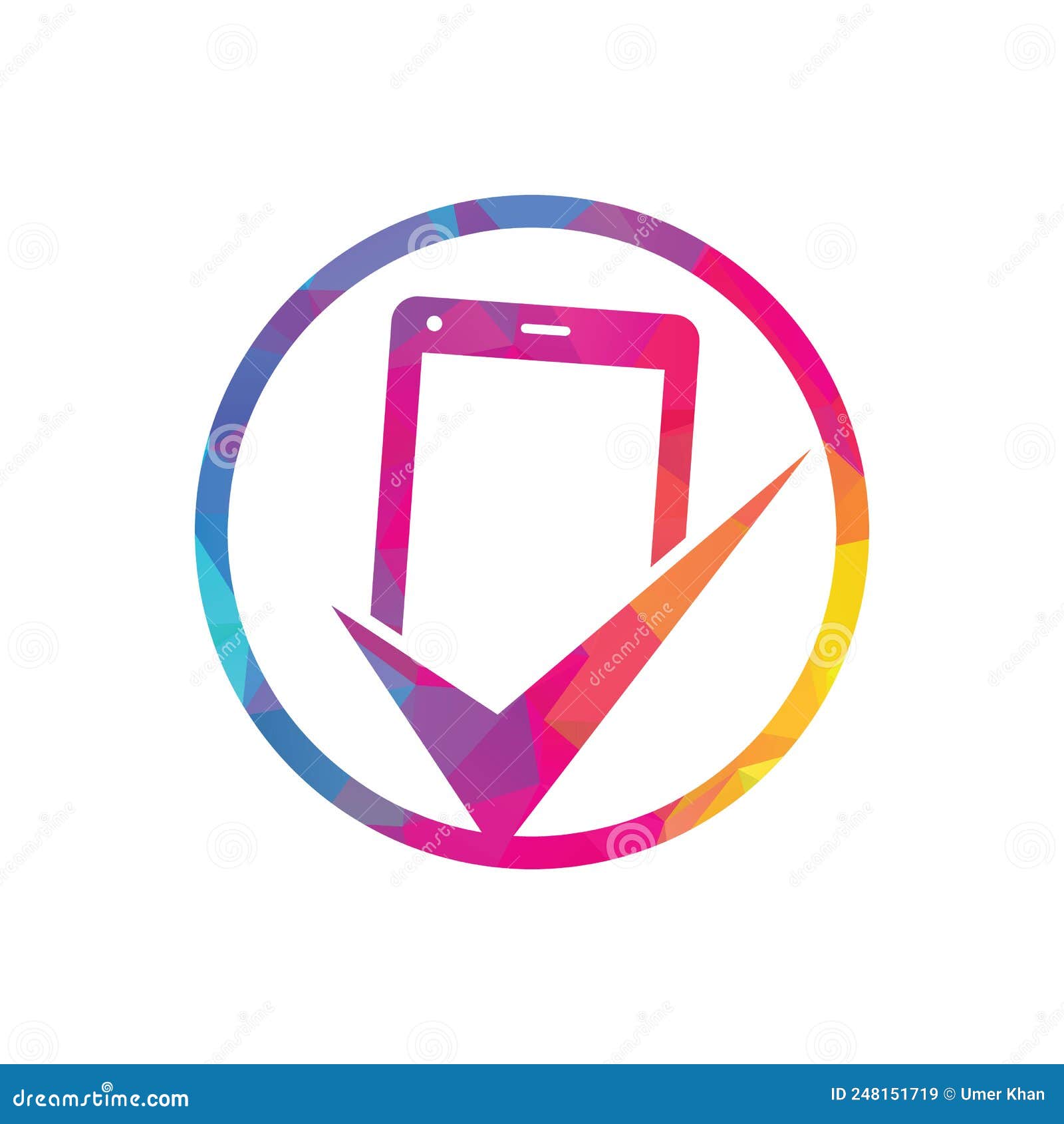 Check Mobile Logo Design Template Vector. Stock Vector - Illustration ...