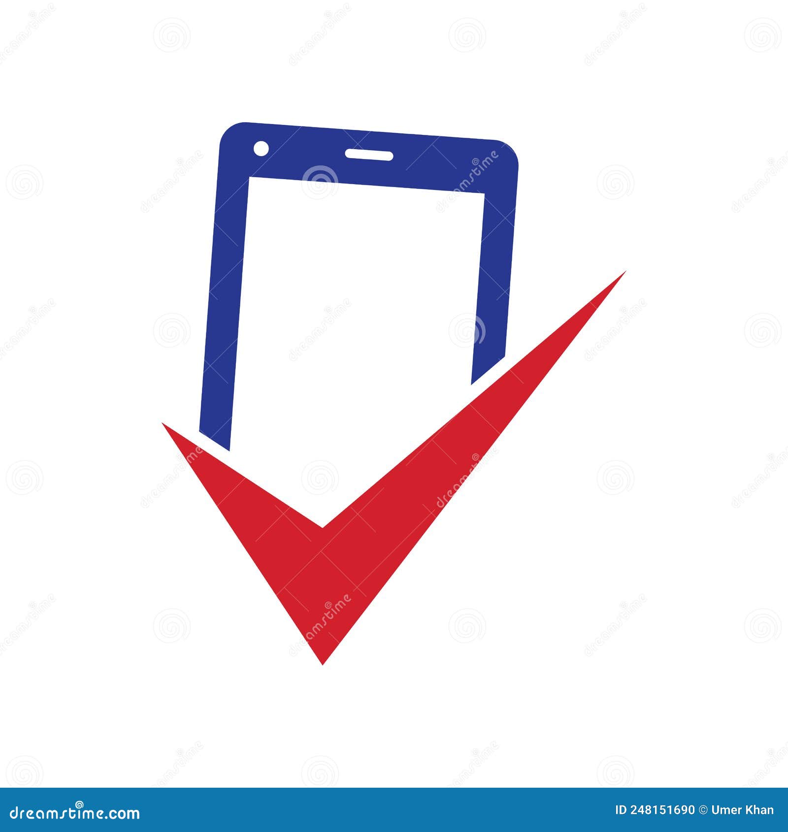 Check Mobile Logo Design Template Vector. Stock Vector - Illustration ...