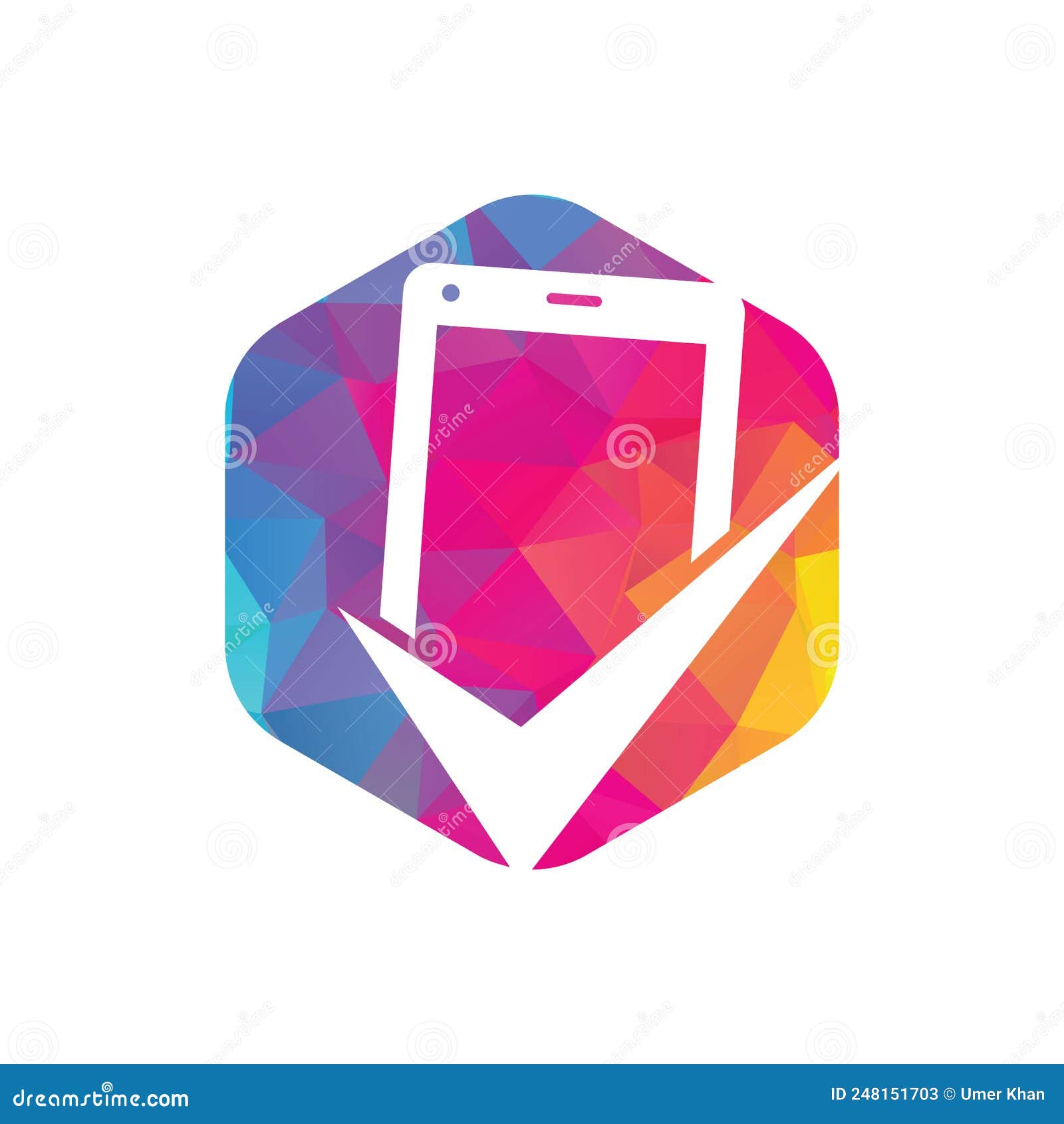 Check Mobile Logo Design Template Vector. Stock Vector - Illustration ...