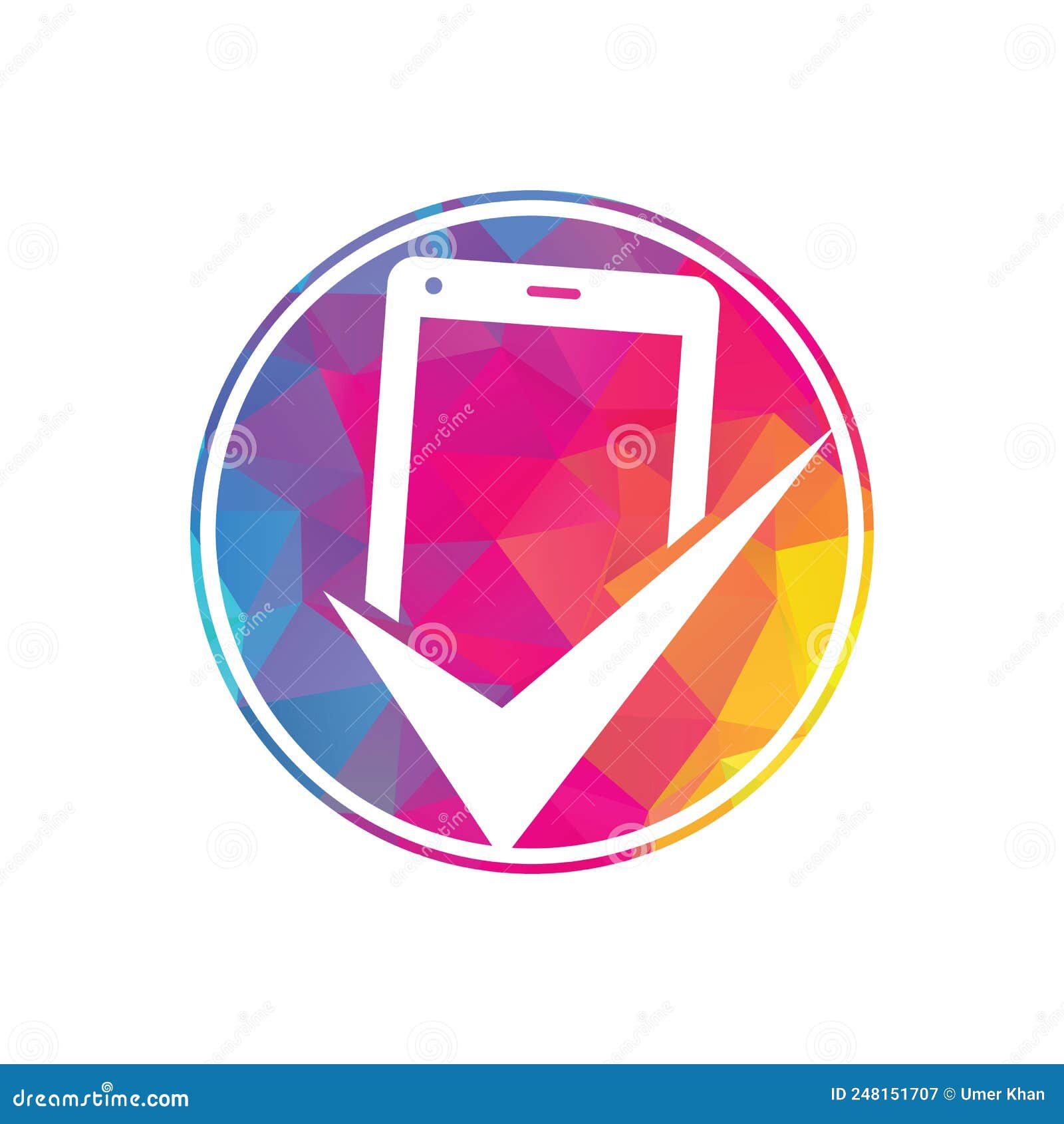 Check Mobile Logo Design Template Vector. Stock Vector - Illustration ...