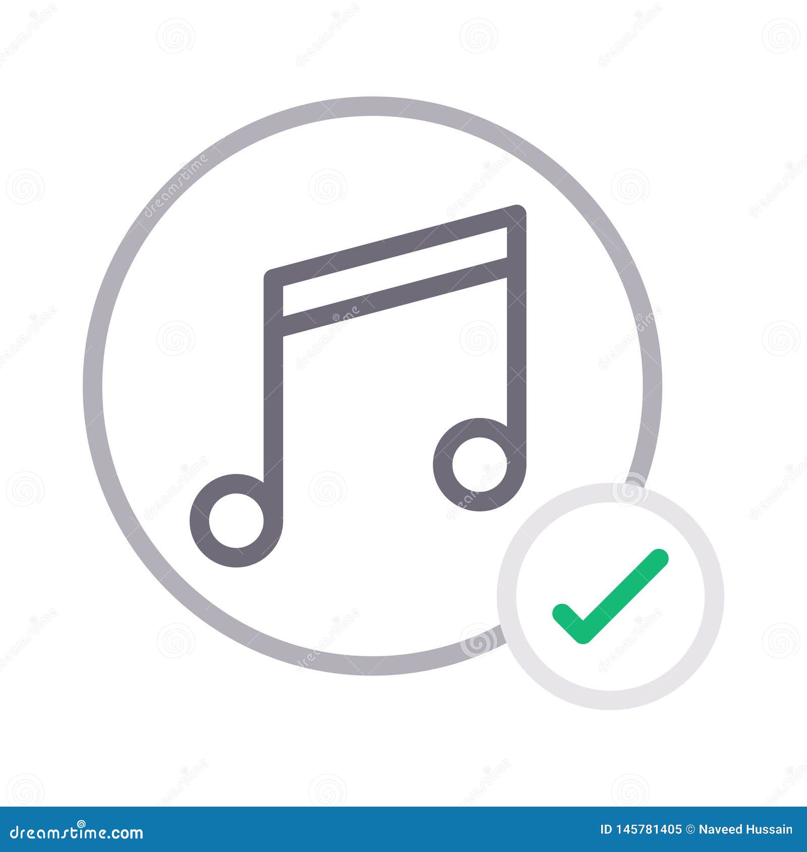 Check Music Thin Color Line Vector Icon Stock Illustration ...