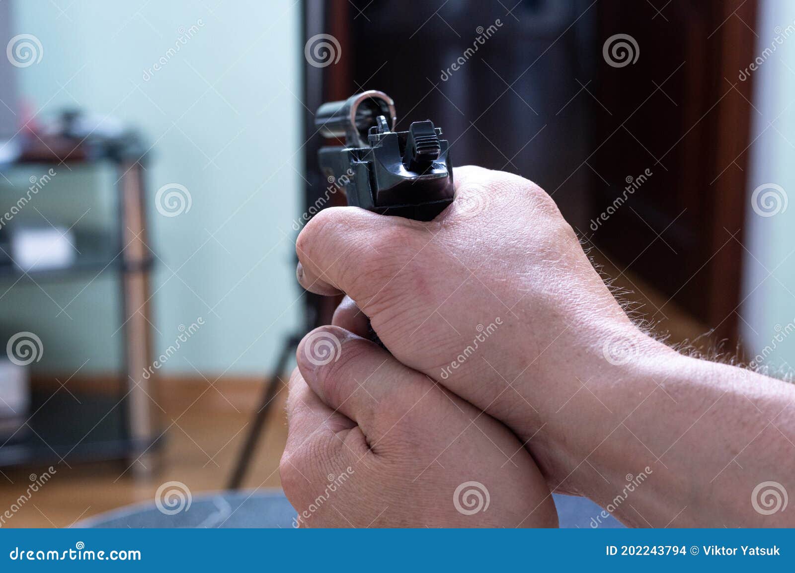 Check the Muzzle of the Pistol. Checking the Cleanliness of the Weapon ...