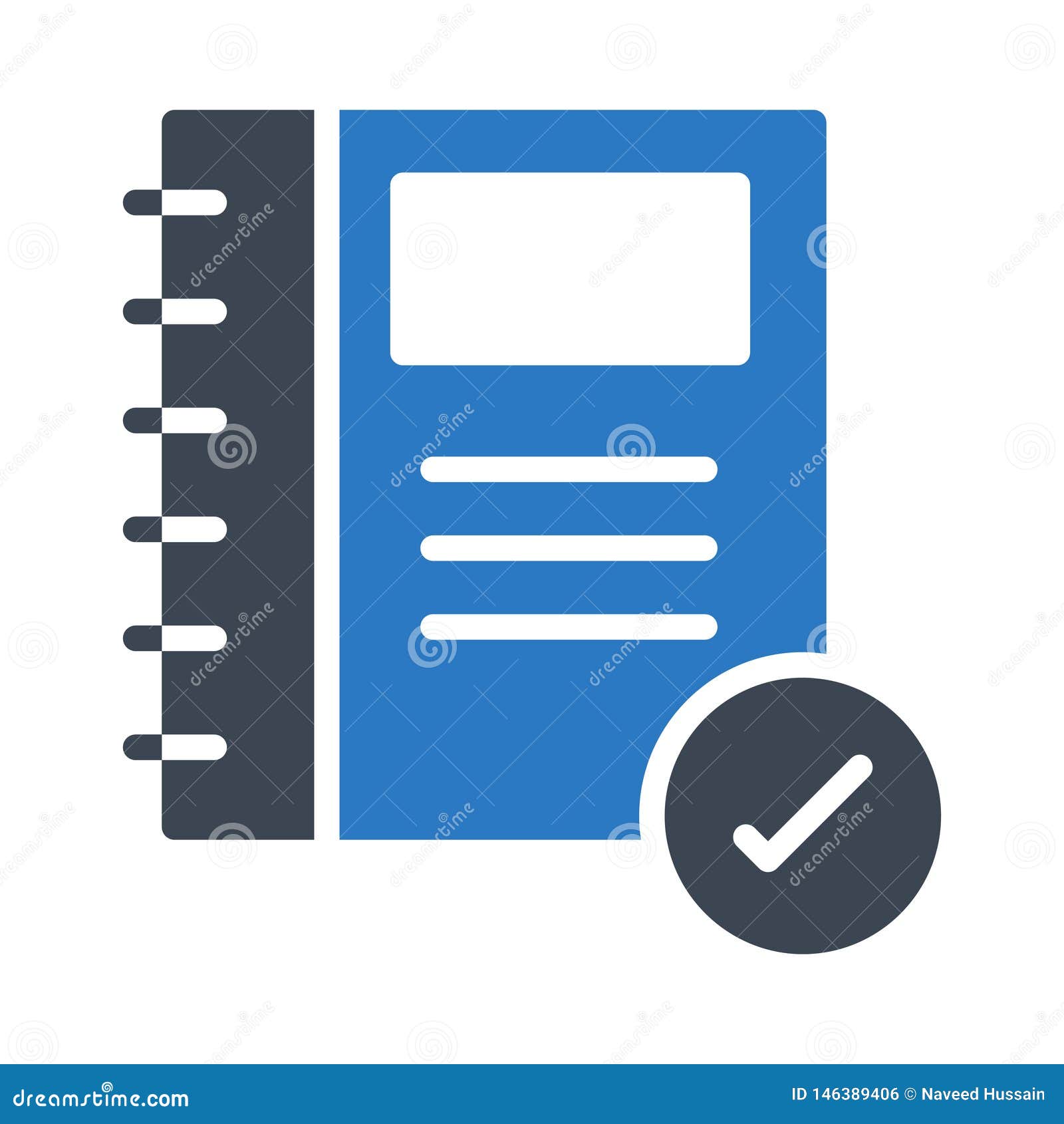 Check Notebook Glyph Color Vector Icon Stock Vector - Illustration of ...