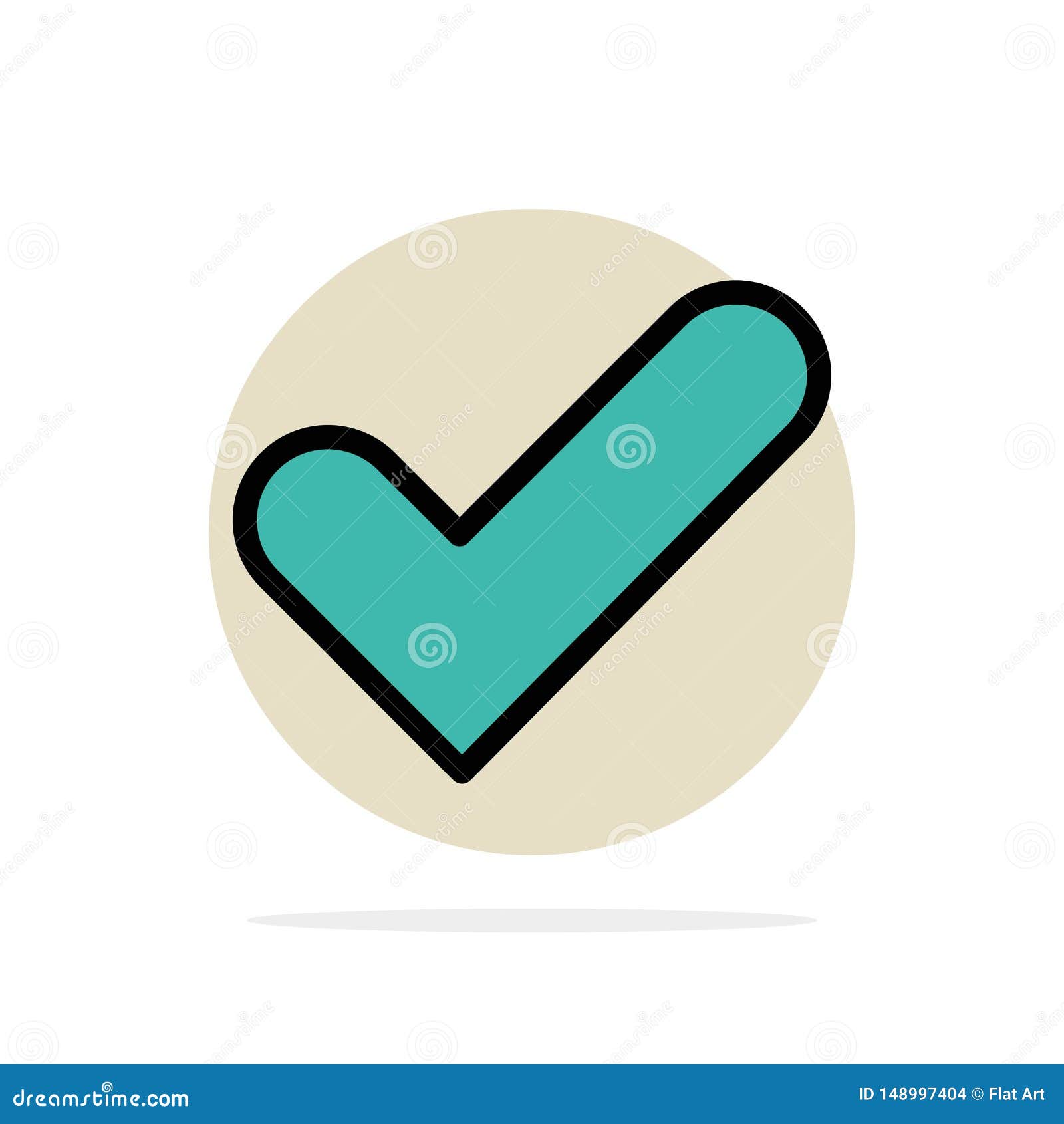 Check, Ok, Tick, Good Abstract Circle Background Flat Color Icon Stock ...