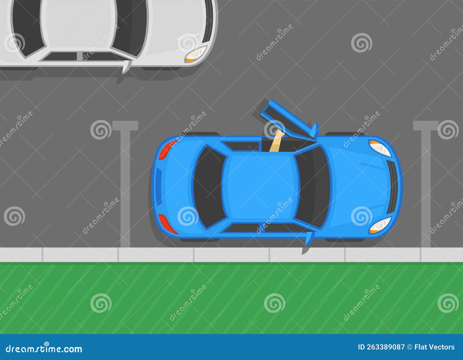 Check before Opening Doors. Driver Opening the Vehicle`s Front Door ...