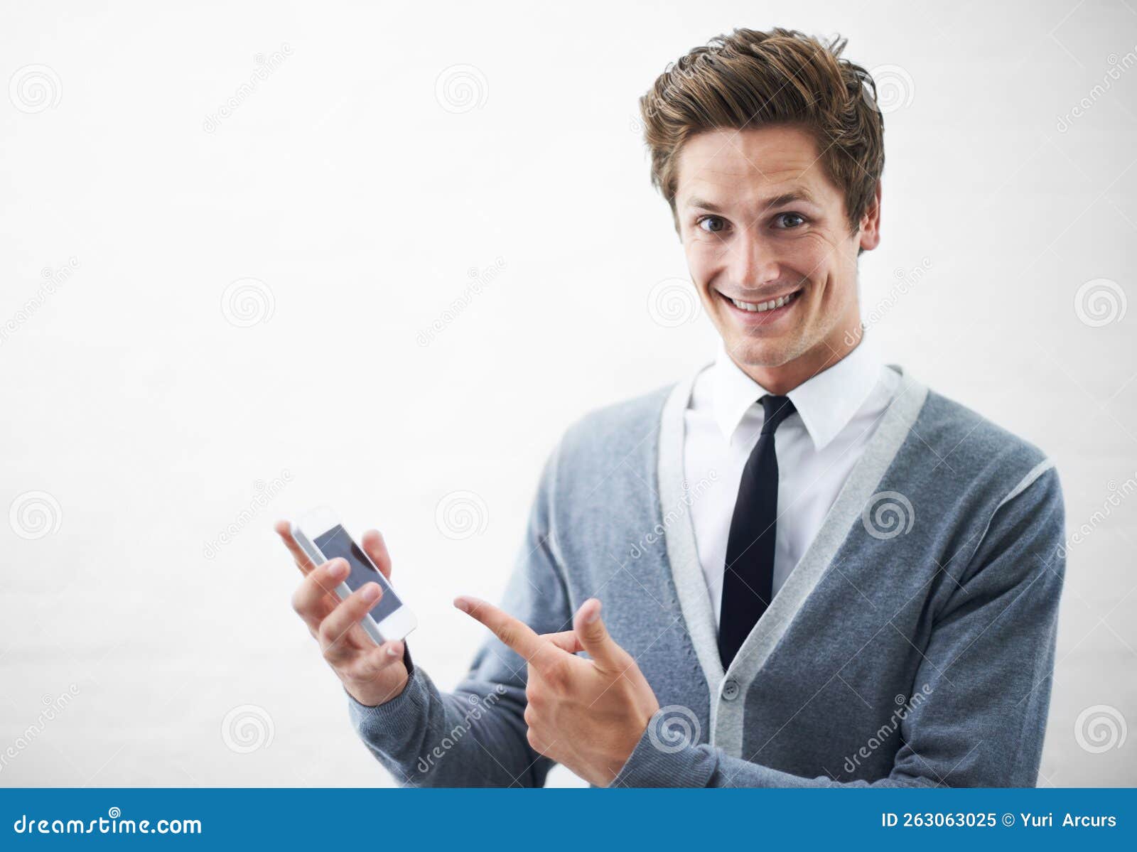 Check Out this Amazing Technology. a Young Nerd Presenting a Smartphone ...