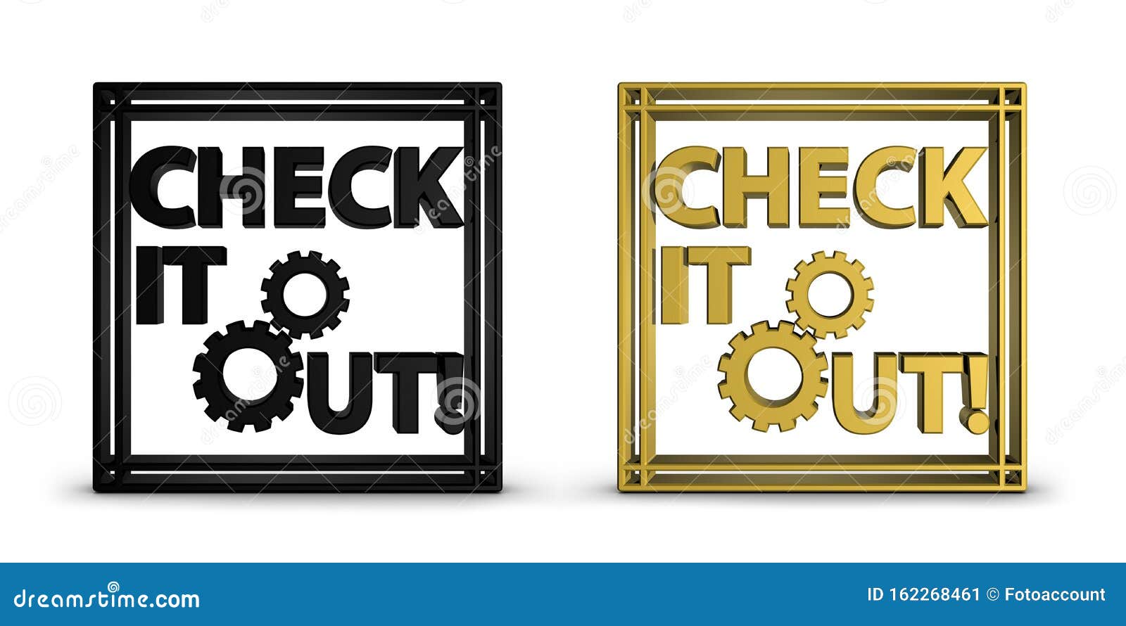 Check it Out! - Black and Golden 3D Illustration - Isolated on White ...