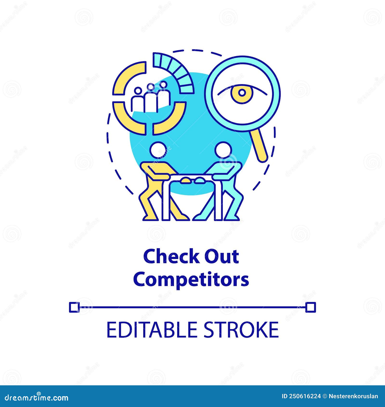 Check Out Competitors Concept Icon Stock Vector - Illustration of ...