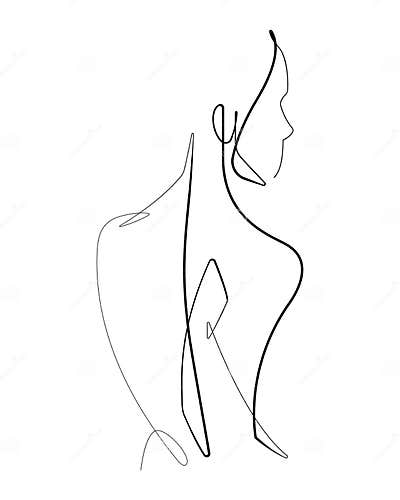 Female Form Continuous Vector Line Graphic Stock Vector - Illustration ...