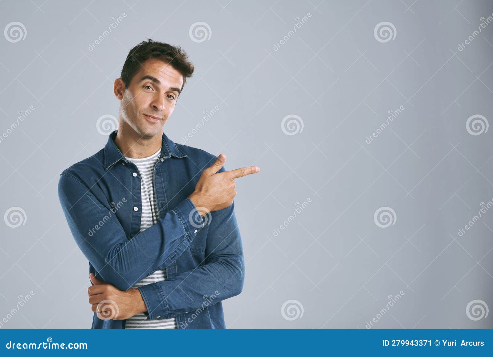 Check it Out. a Handsome Man Advertising Copyspace. Stock Image - Image ...