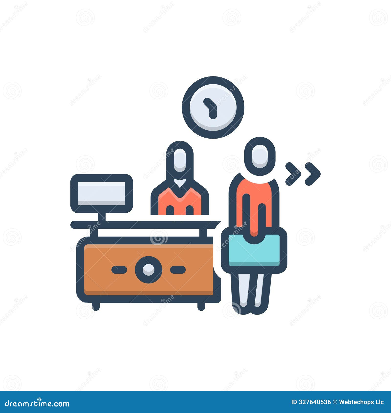 Color Illustration Icon for Check Out, Hotel and Cheque Stock ...