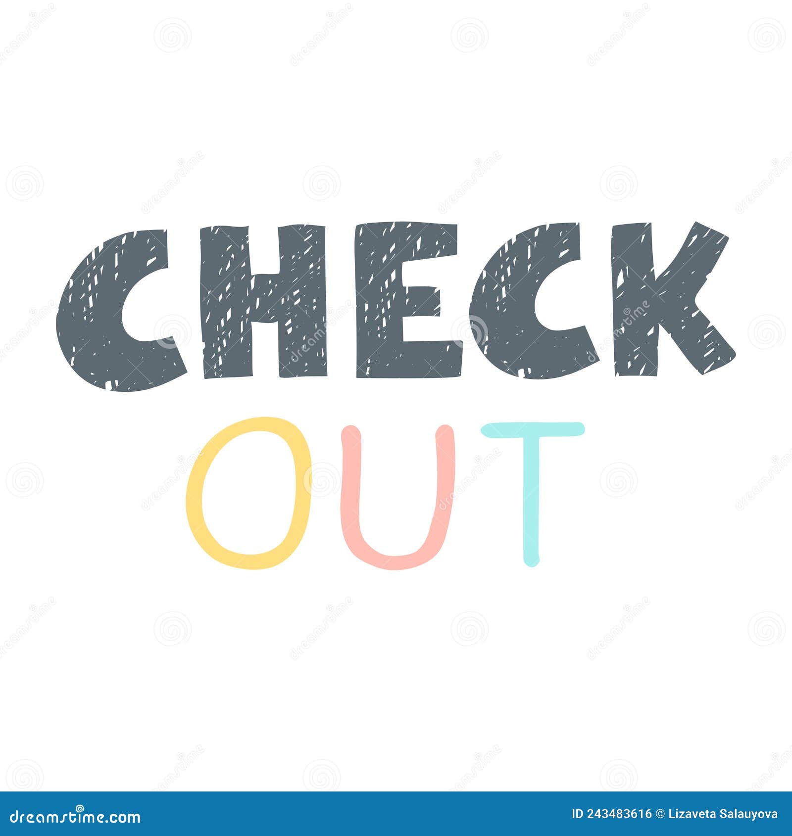 Check Out Lettering stock vector. Illustration of colorful - 243483616