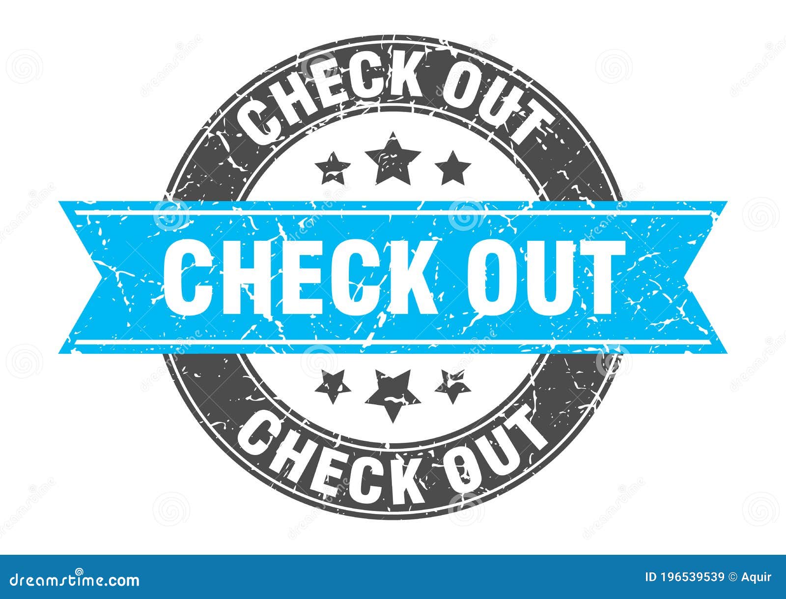 Check Out Round Stamp with Ribbon. Label Sign Stock Vector ...