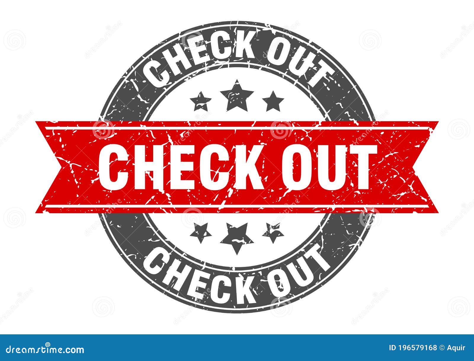 Check Out Round Stamp with Ribbon. Label Sign Stock Vector ...