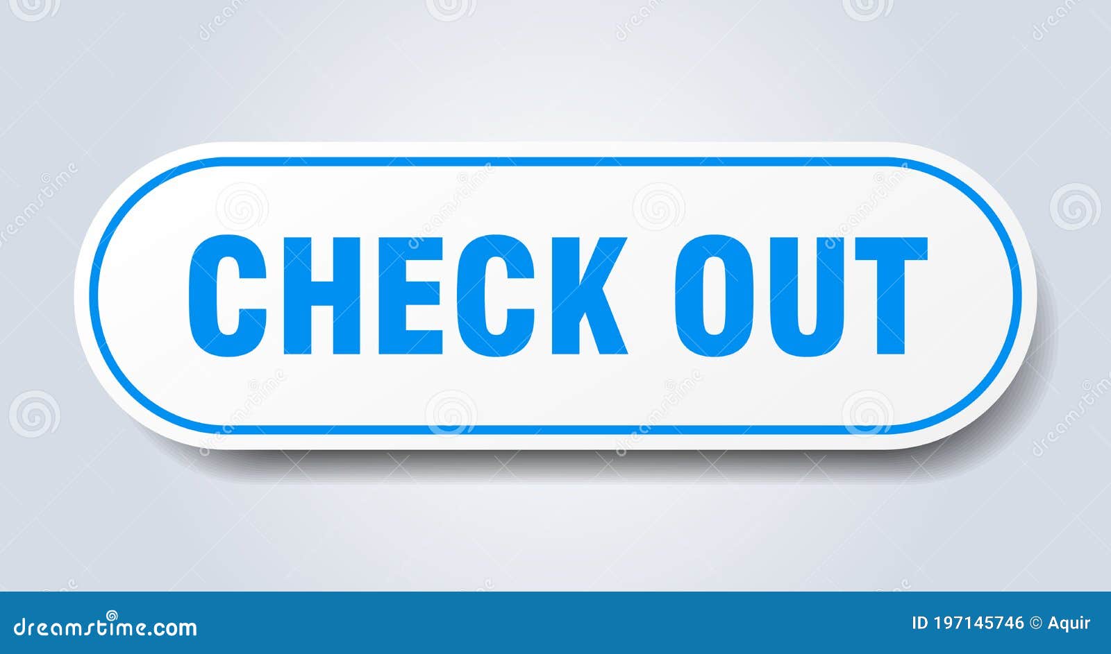 Check Out Sign. Rounded Isolated Button. White Sticker Stock Vector ...