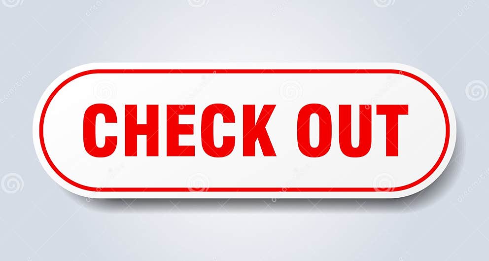 Check Out Sign. Rounded Isolated Button. White Sticker Stock Vector ...