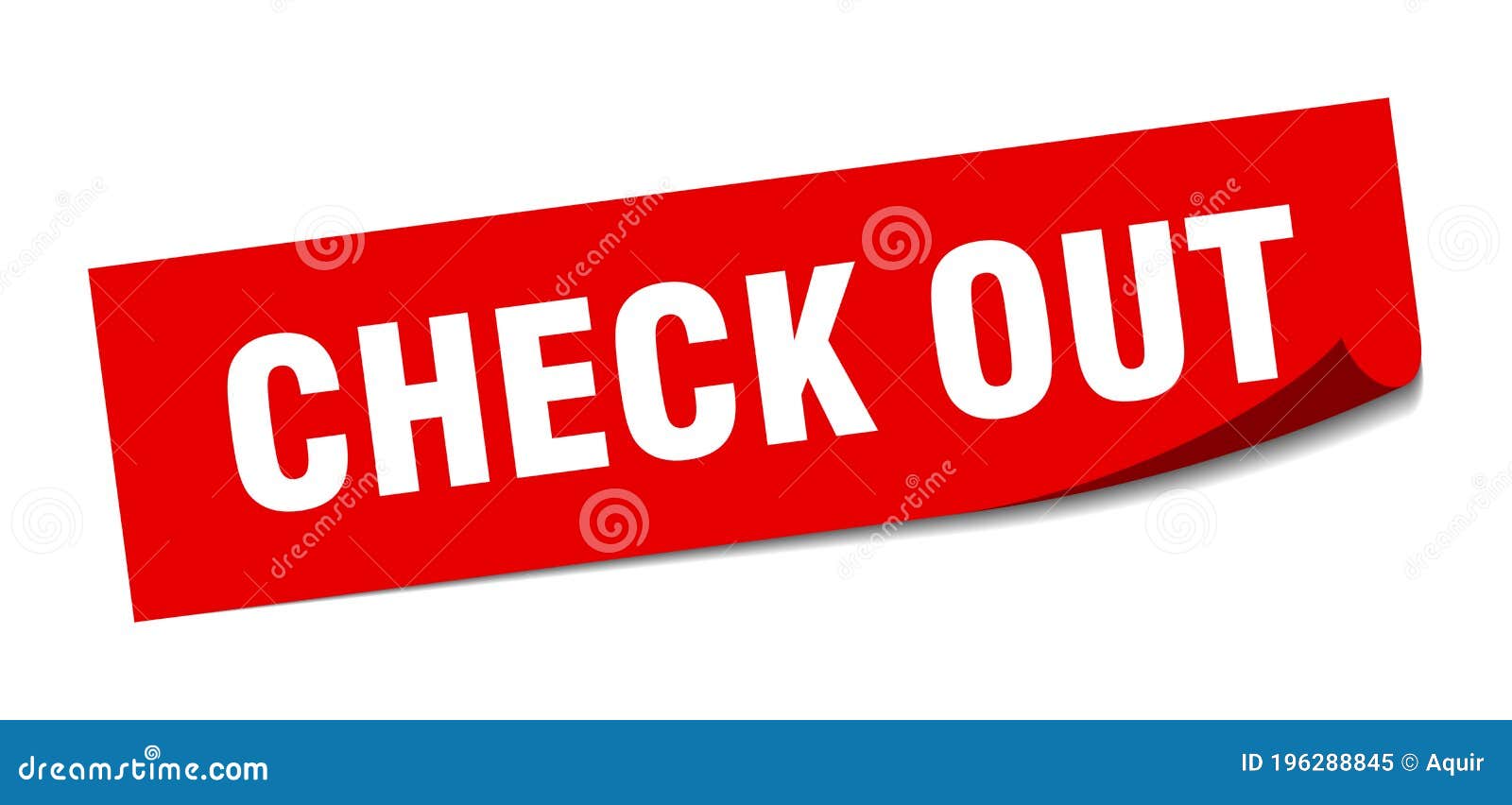 Check Out Sticker. Square Isolated Label Sign. Peeler Stock Vector ...