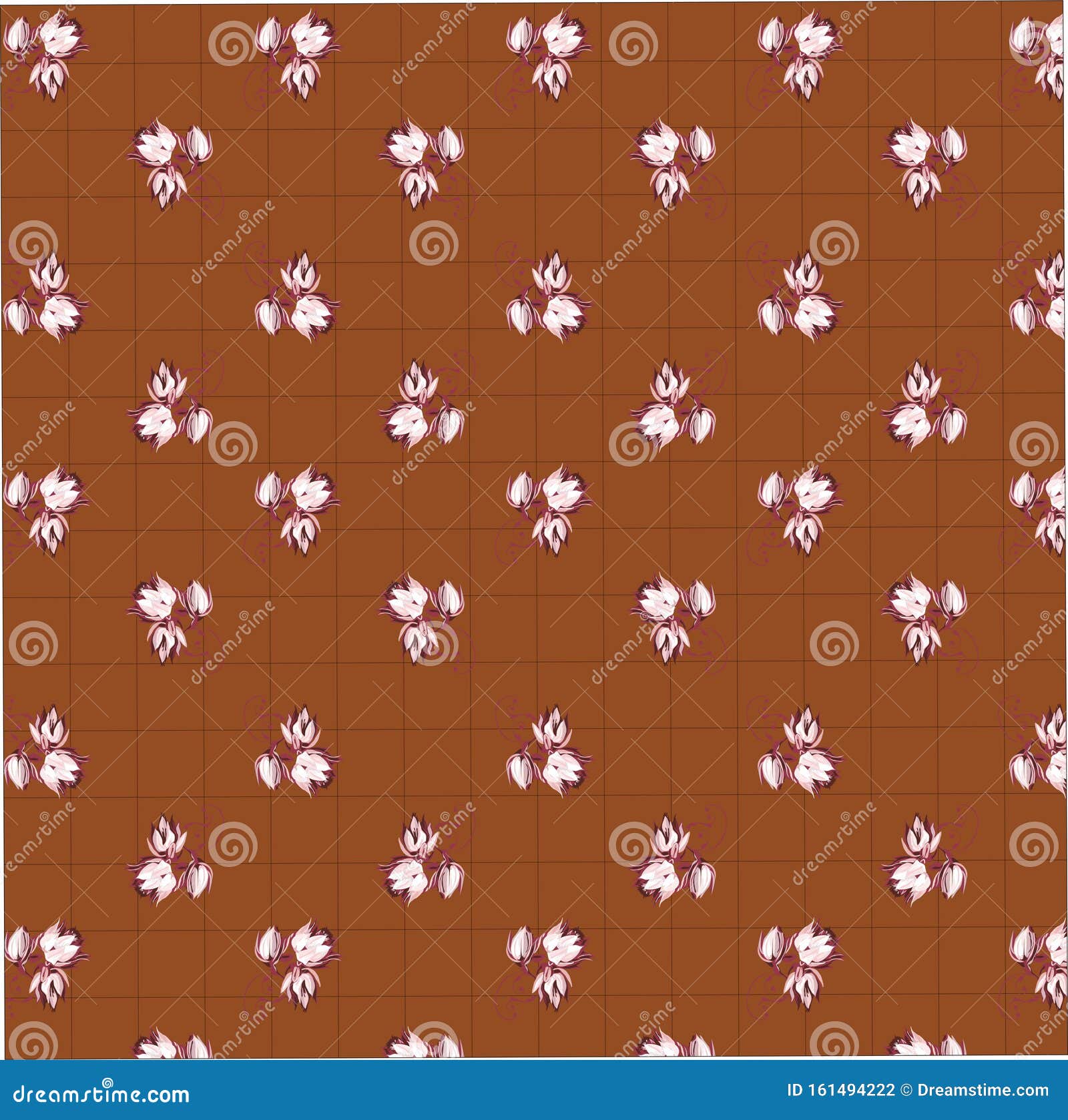 Flower Design in Check Pattern Stock Vector - Illustration of designing ...