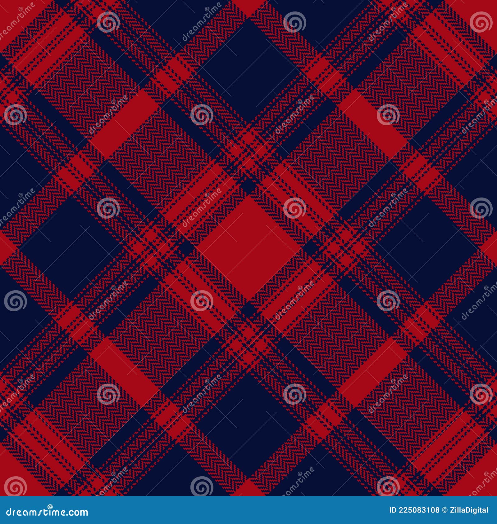 Check Pattern for Winter in Red and Navy Blue. Seamless Herringbone ...