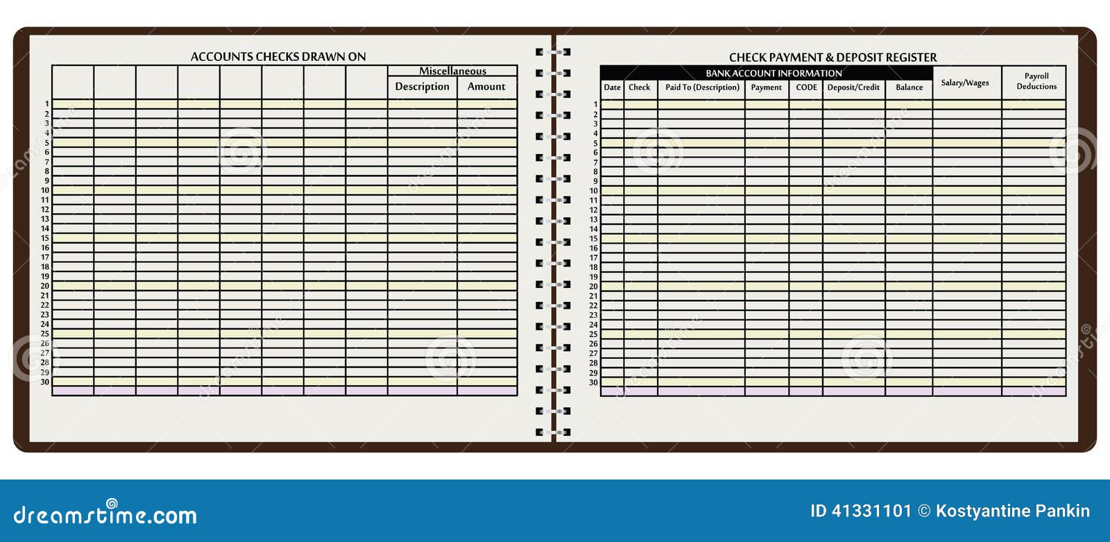 Check Payment and Deposit Register Stock Illustration - Illustration of ... Check Payment and Deposit Register Stock Illustration - Illustration of ...