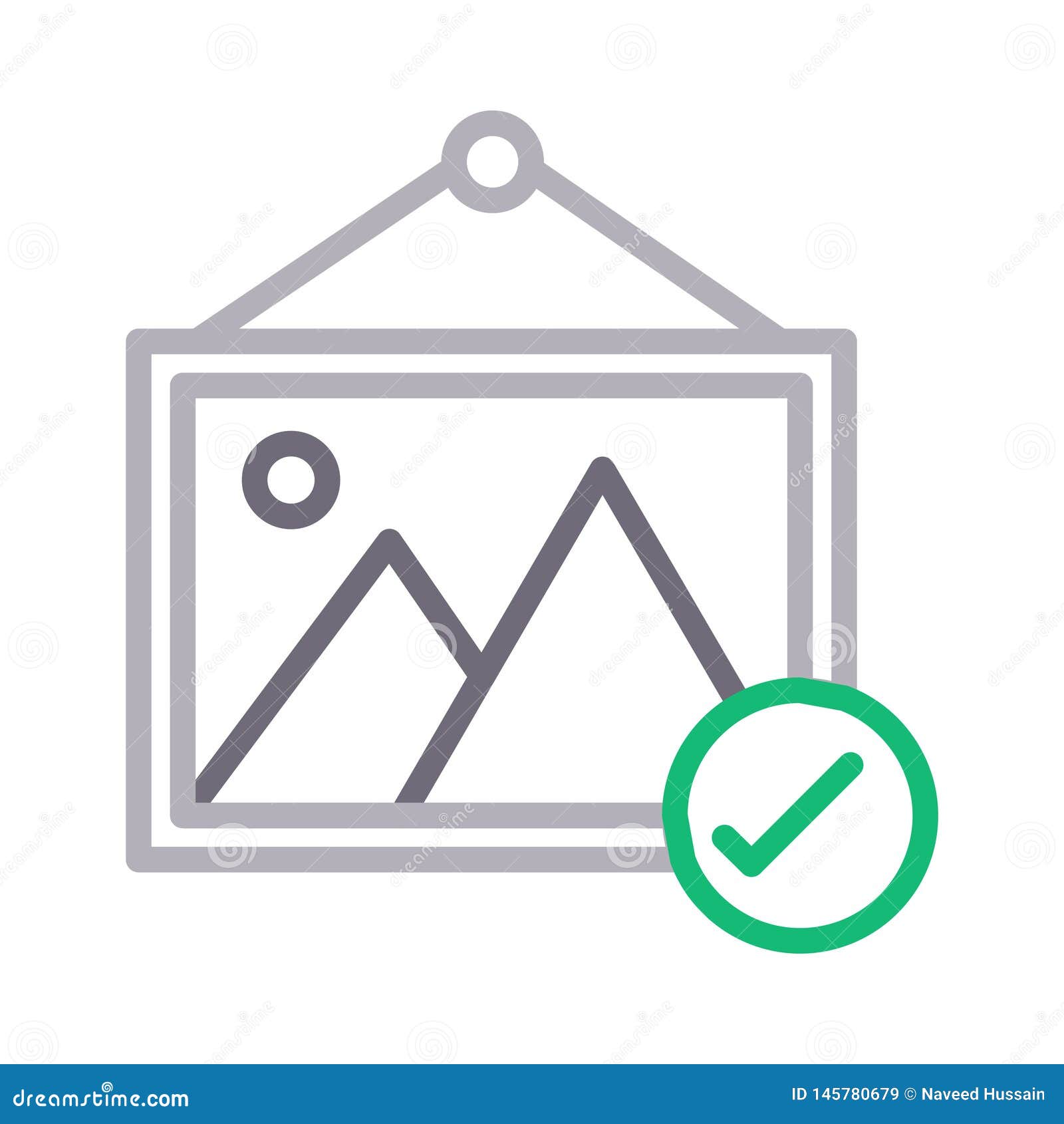 Check Photo Thin Color Line Vector Icon Stock Illustration ...