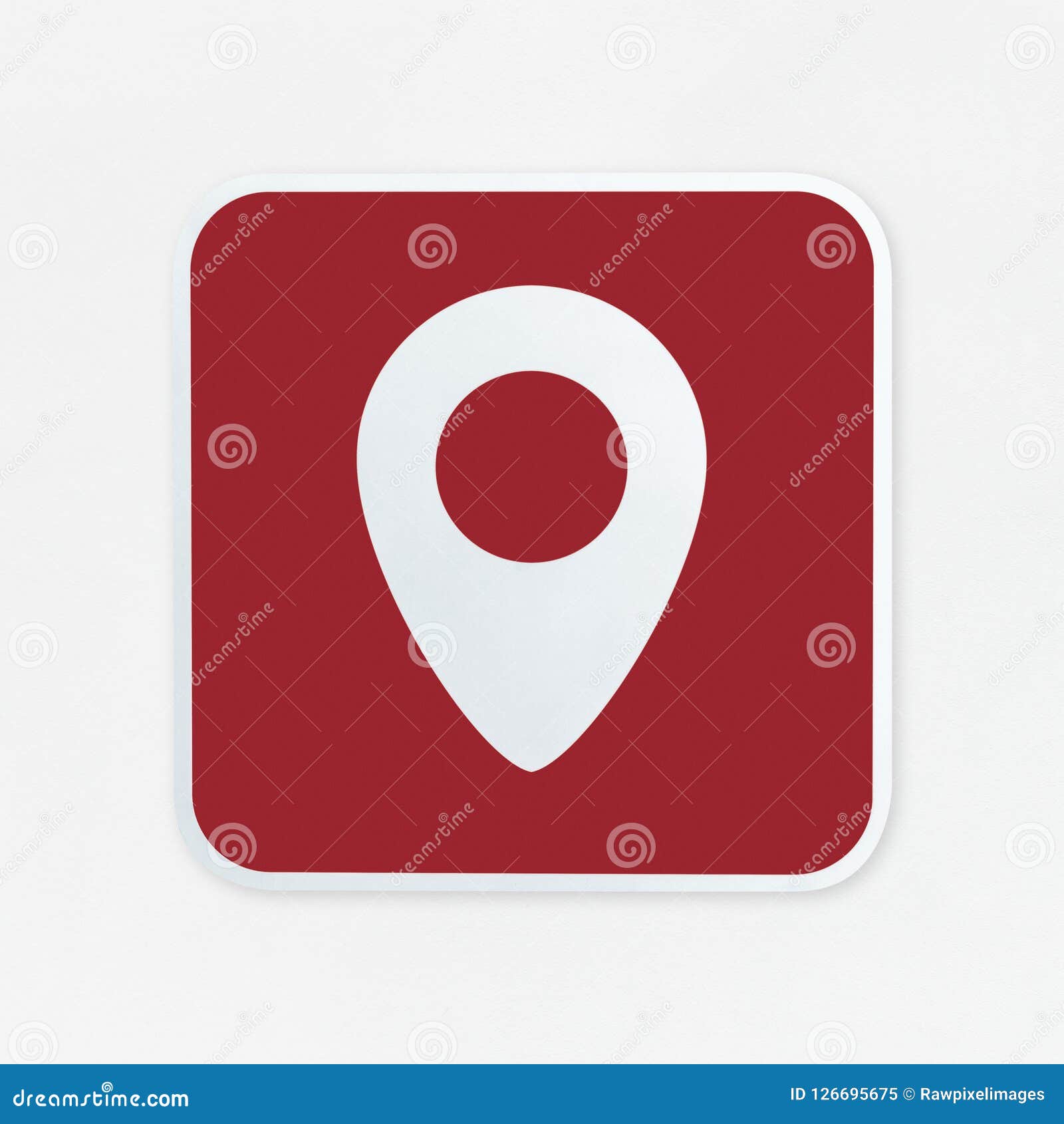 Check-in Pin Red Button Icon Isolated Stock Illustration - Illustration ...