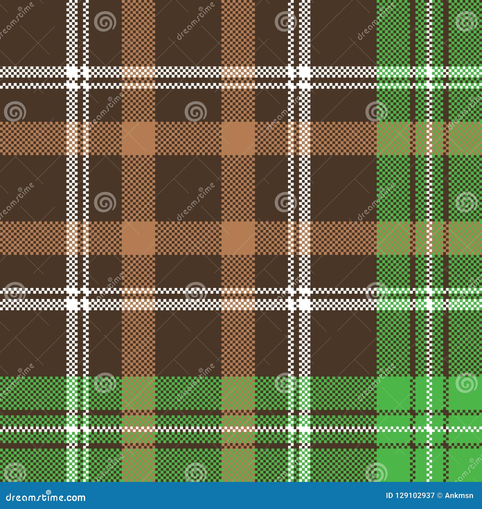 Check Pixel Plaid Fabric Texture Seamless Pattern Stock Vector ...
