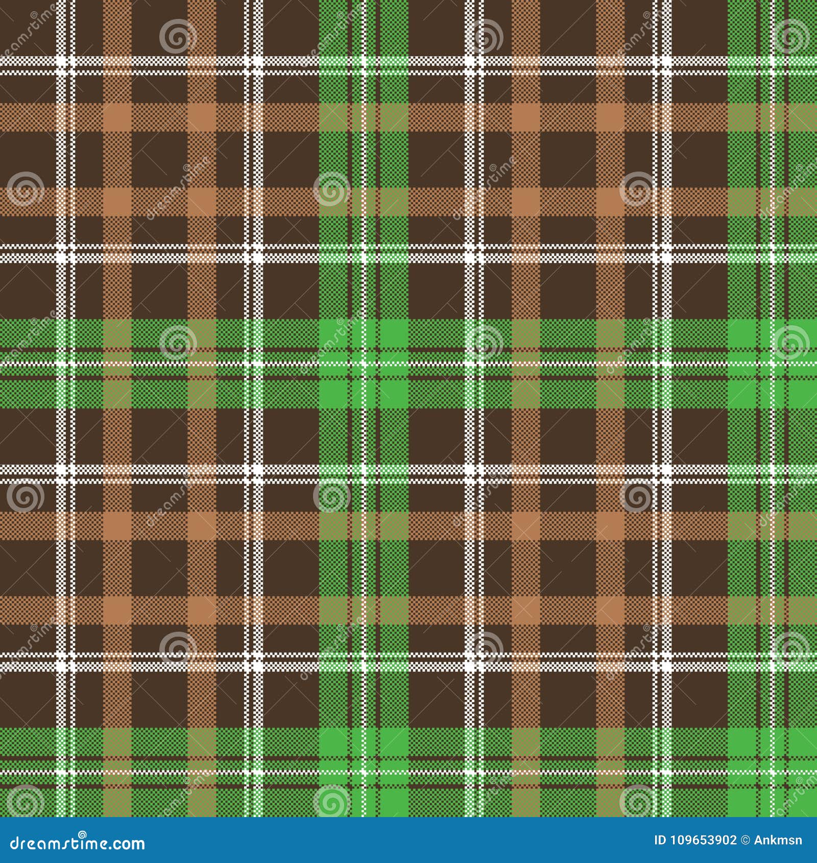 Check Pixel Plaid Fabric Texture Seamless Pattern Stock Vector ...