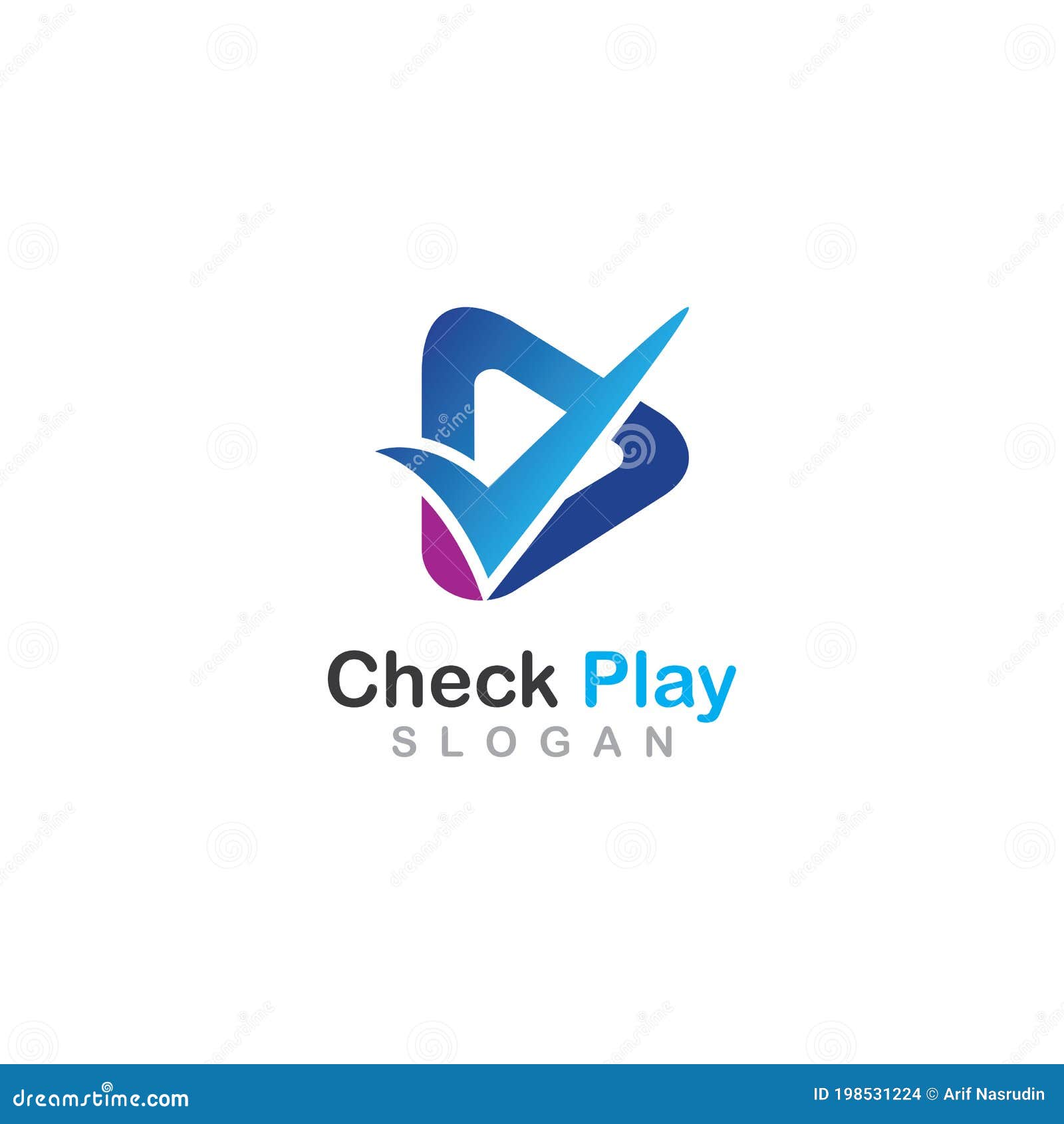 Check Play Button Concept Design Gradient Vector Illustration Stock ...
