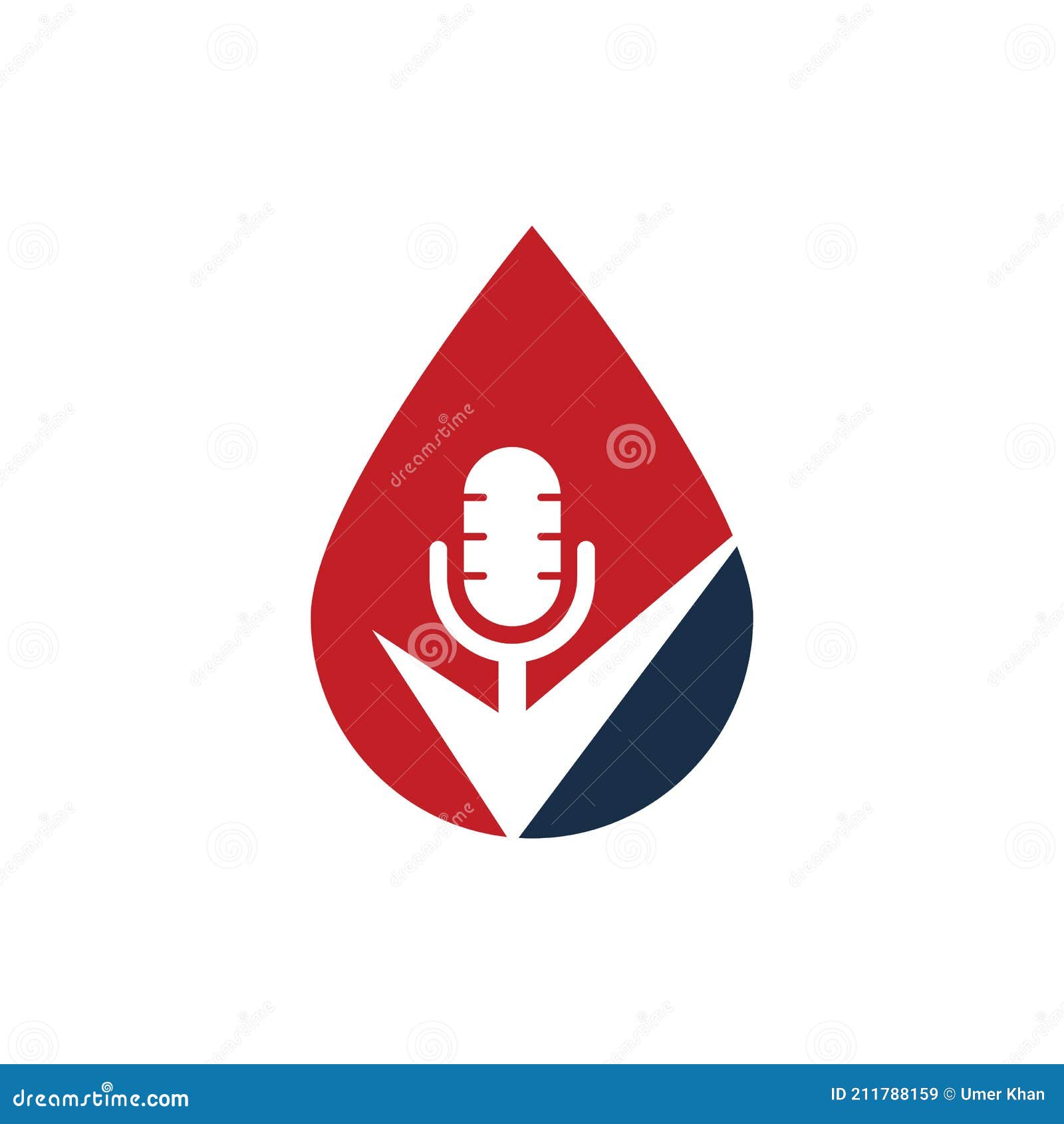 Check Podcast Drop Vector Logo Design Template. Stock Vector ...