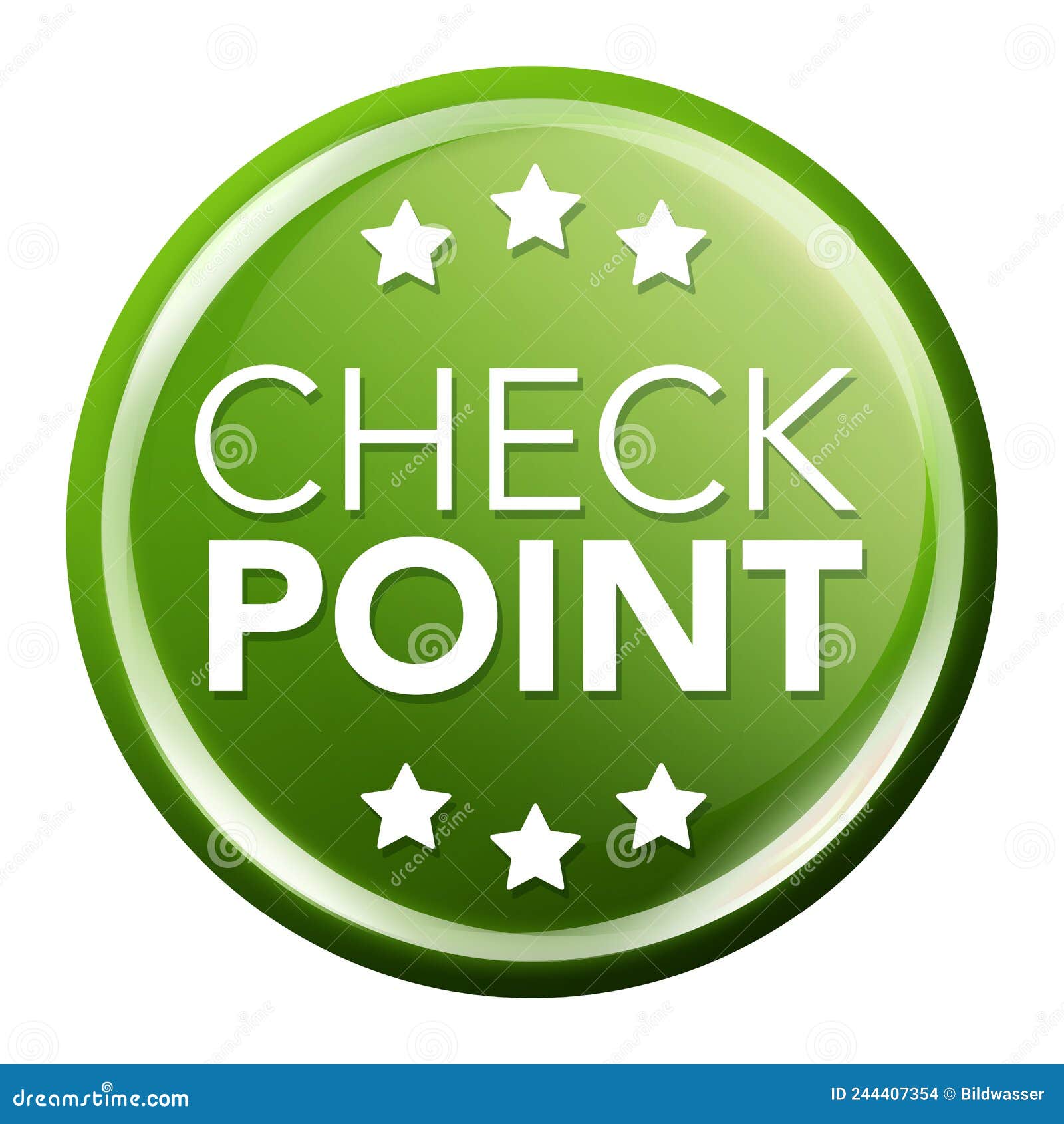 Check Point Badge with Stars on White Background Stock Illustration ...