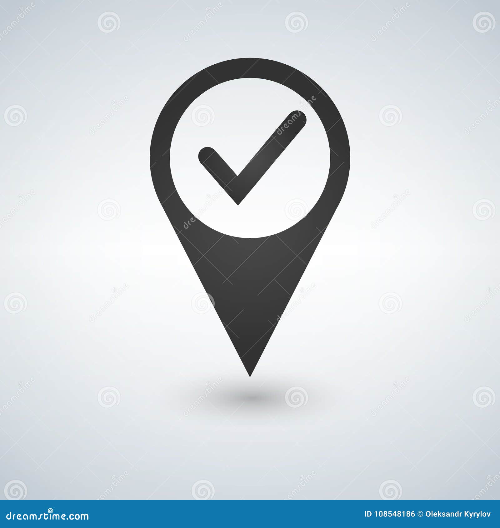 Check Point Creative Symbol Concept. Global Positioning System Icon ...