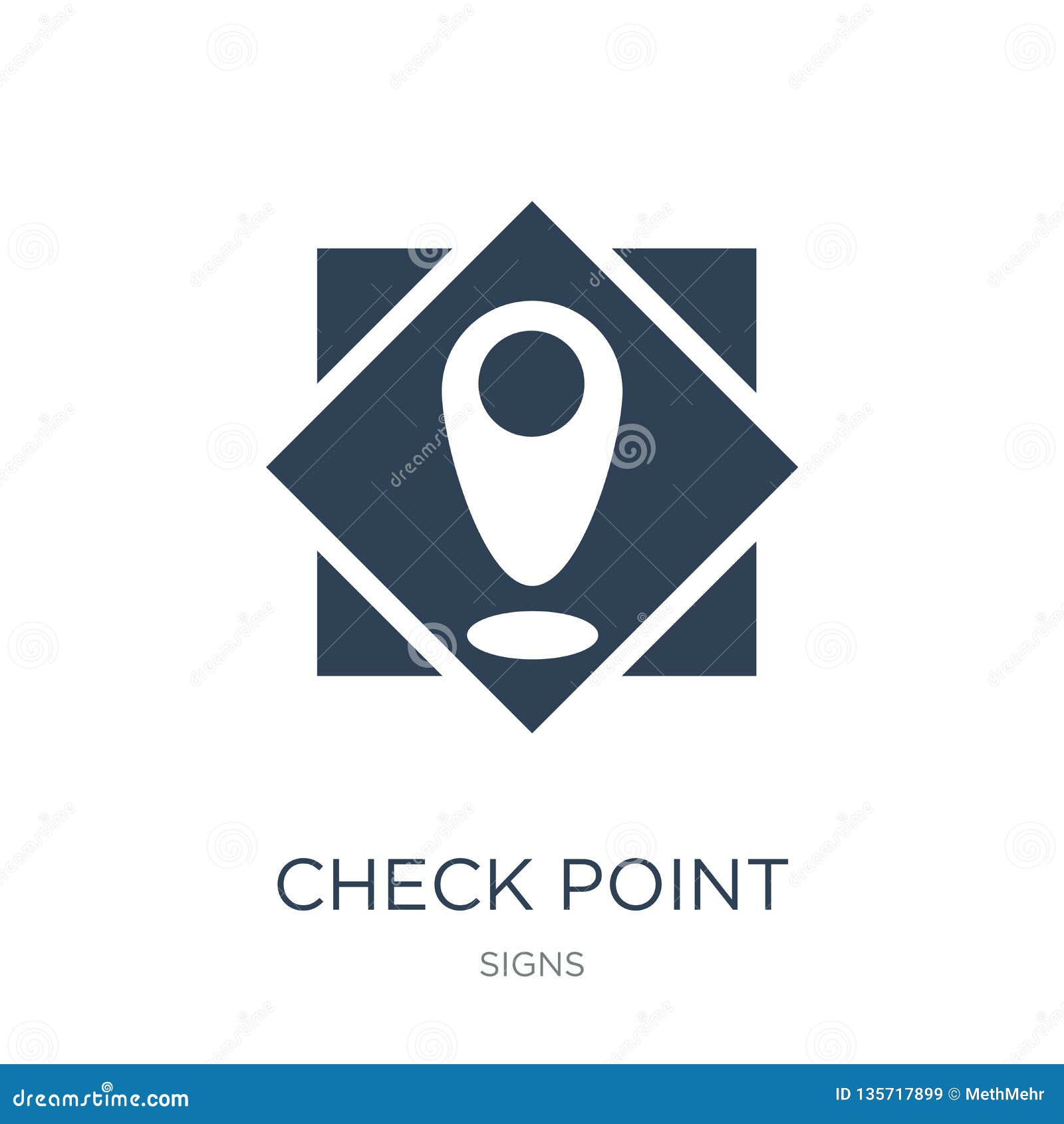 Check Point Icon in Trendy Design Style. Check Point Icon Isolated on ...