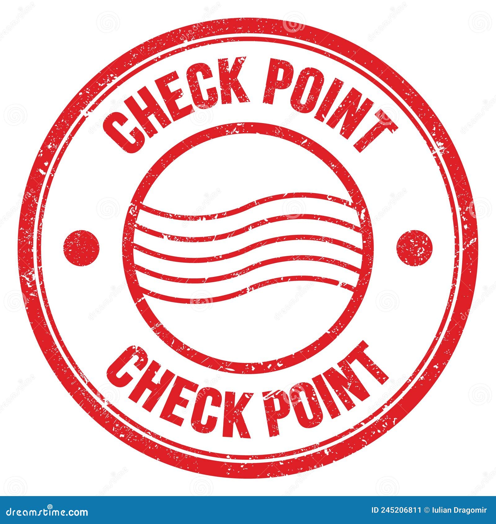 CHECK POINT Text Written on Red Round Postal Stamp Sign Stock ...
