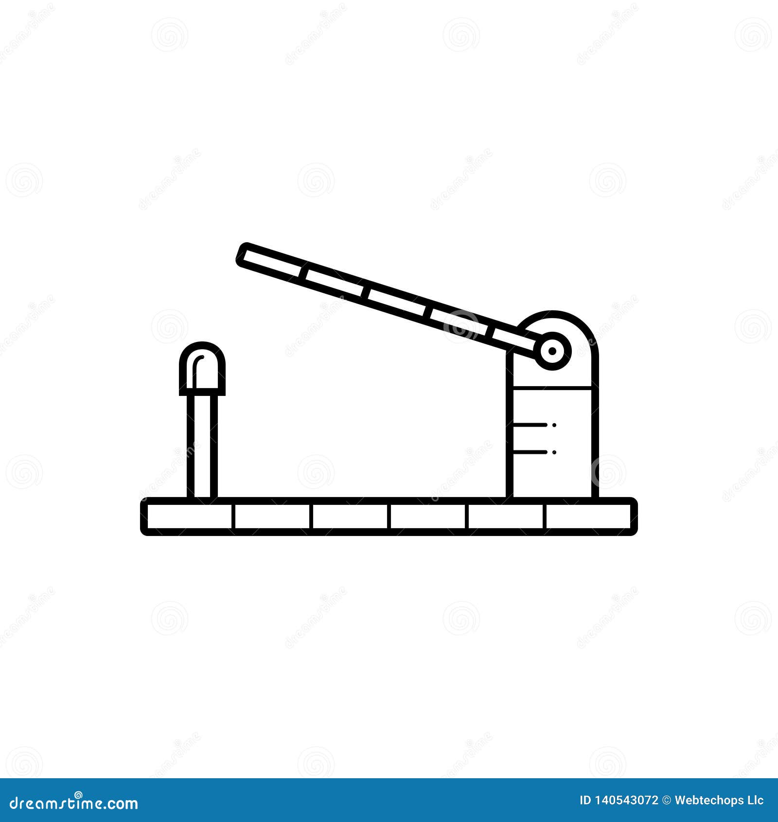 Black Line Icon for Check Post, Barrier and Check Stock Vector ...