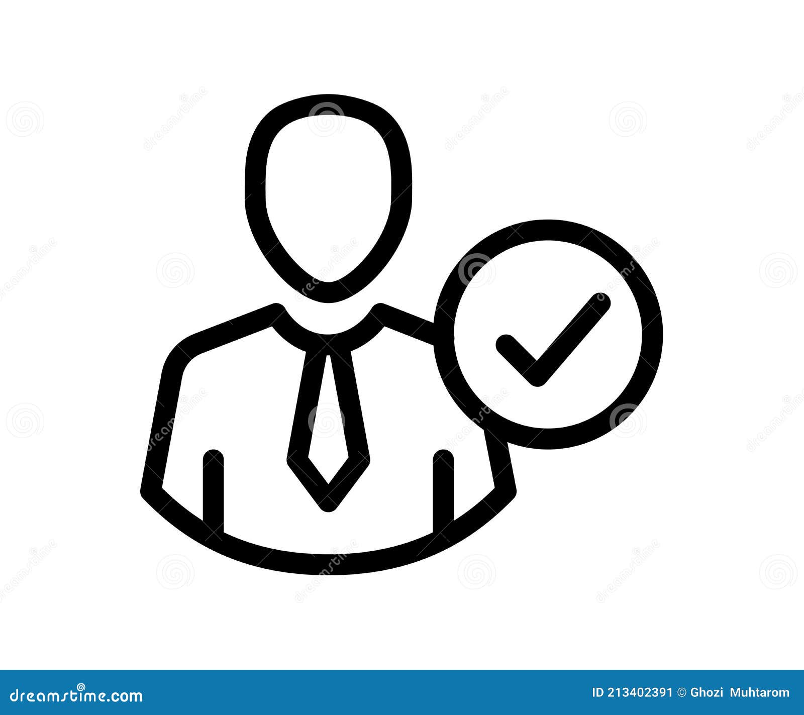 Check Profile User Single Isolated Icon with Outline Style Stock Vector ...