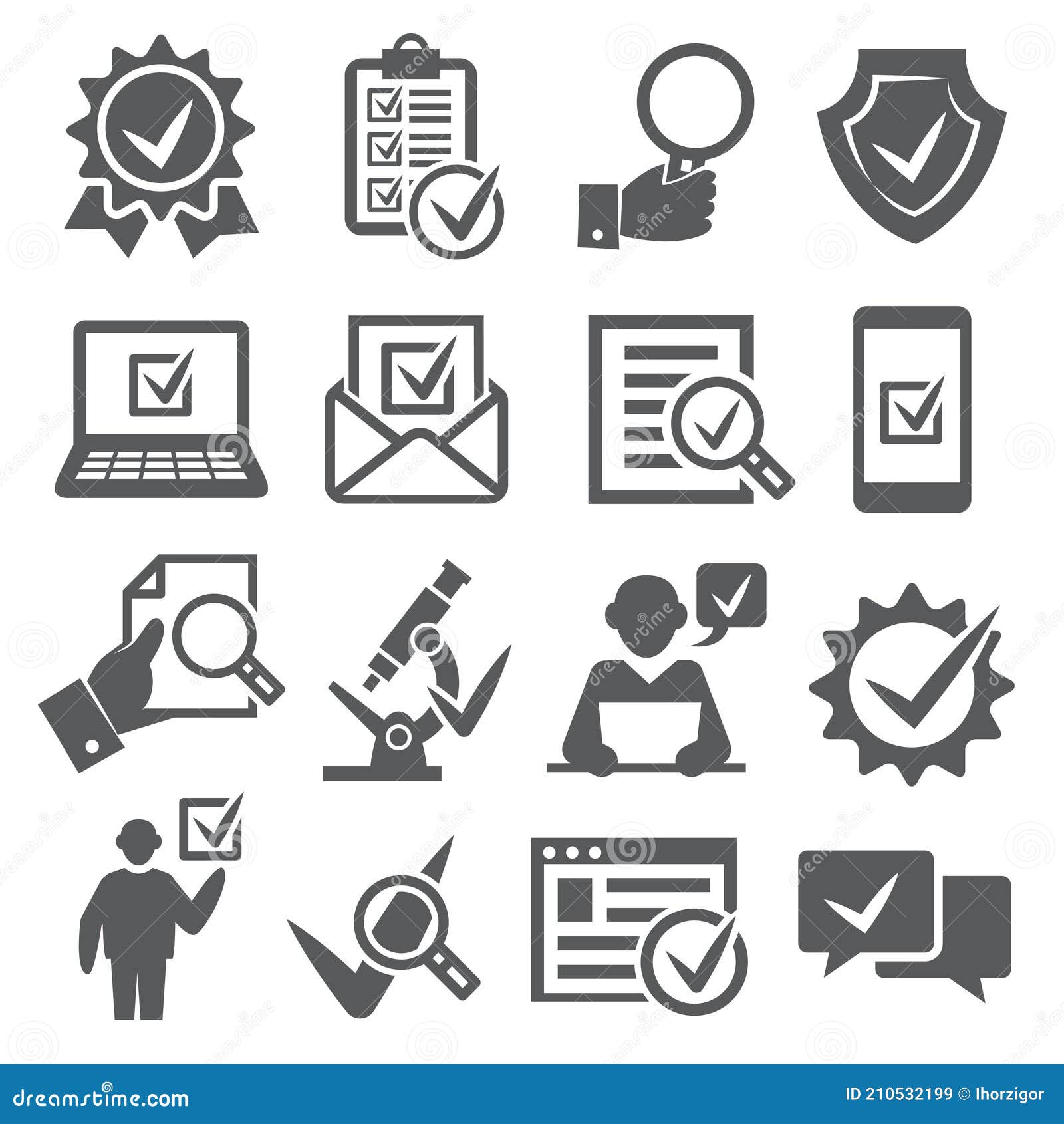 Check and Quality Icons on White Background Stock Vector - Illustration ...