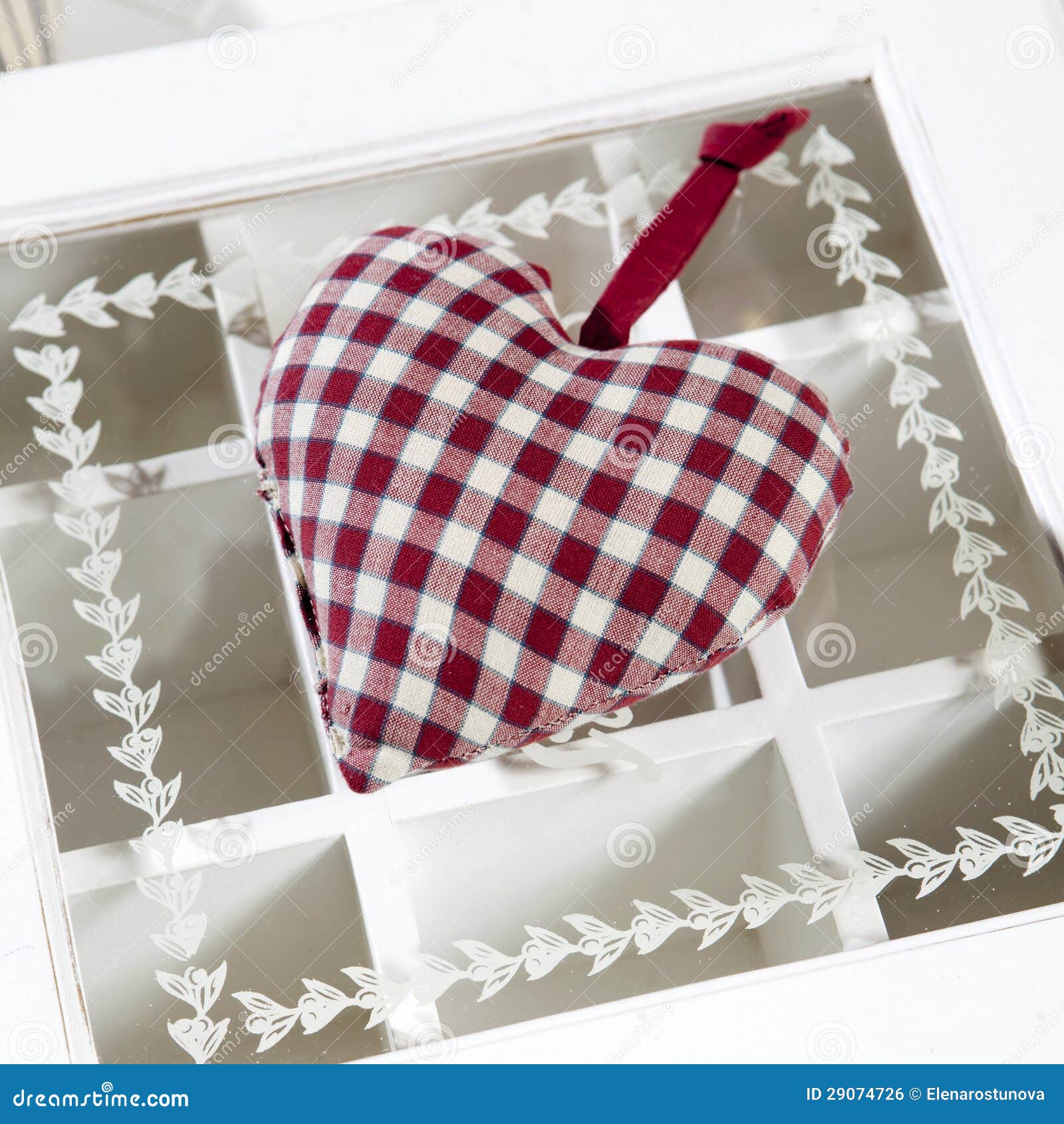 Check Red and White Rag Hear Stock Photo - Image of dresser, gift: 29074726