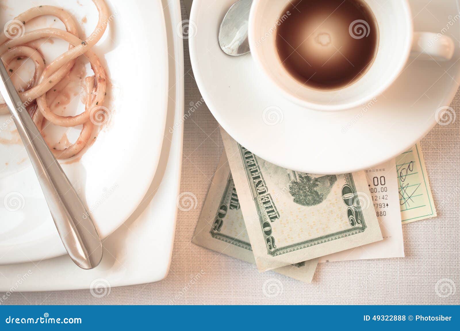 Check the restaurant stock photo. Image of check, coffee - 49322888