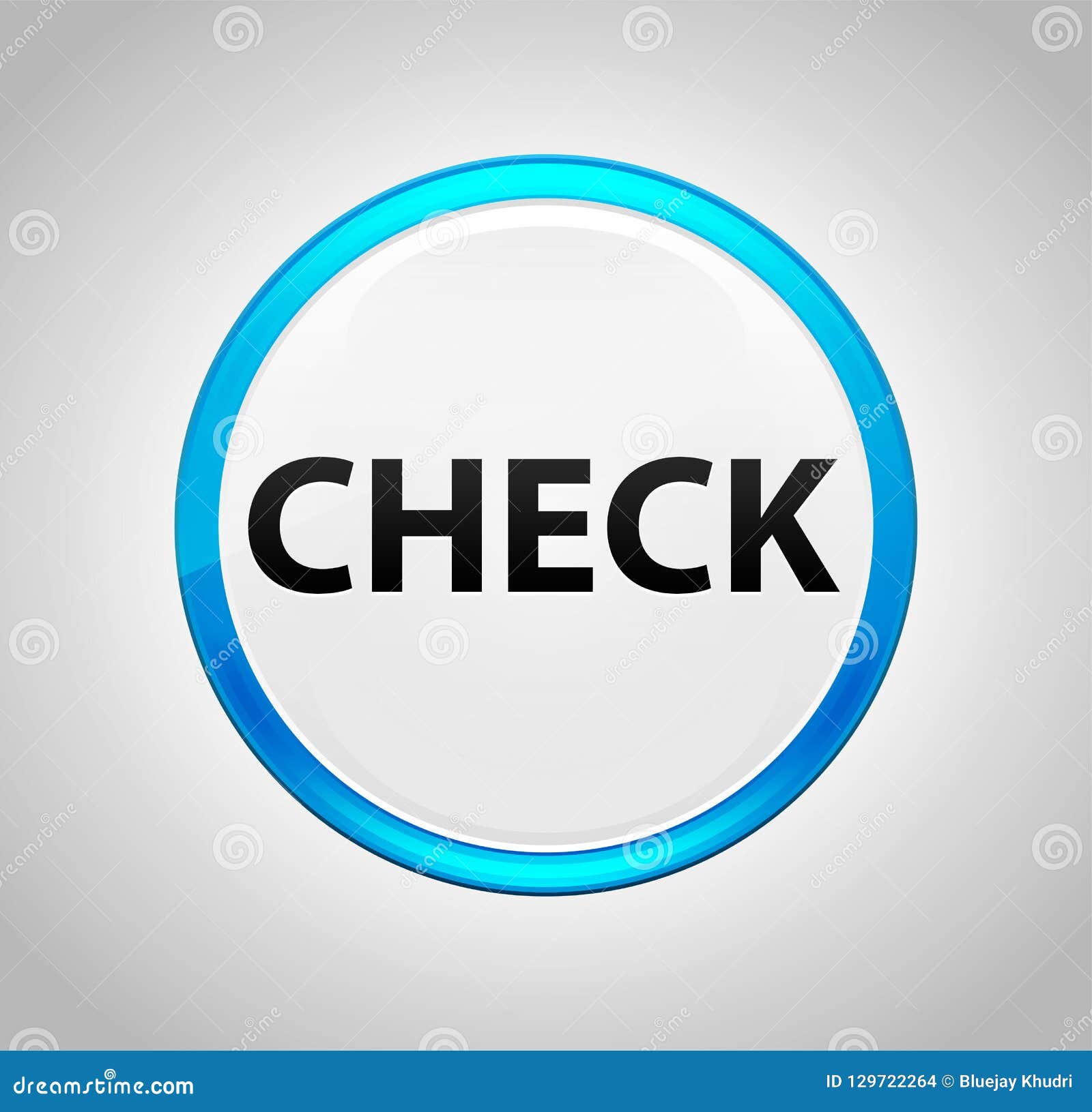 Check Round Blue Push Button Stock Illustration - Illustration of ...