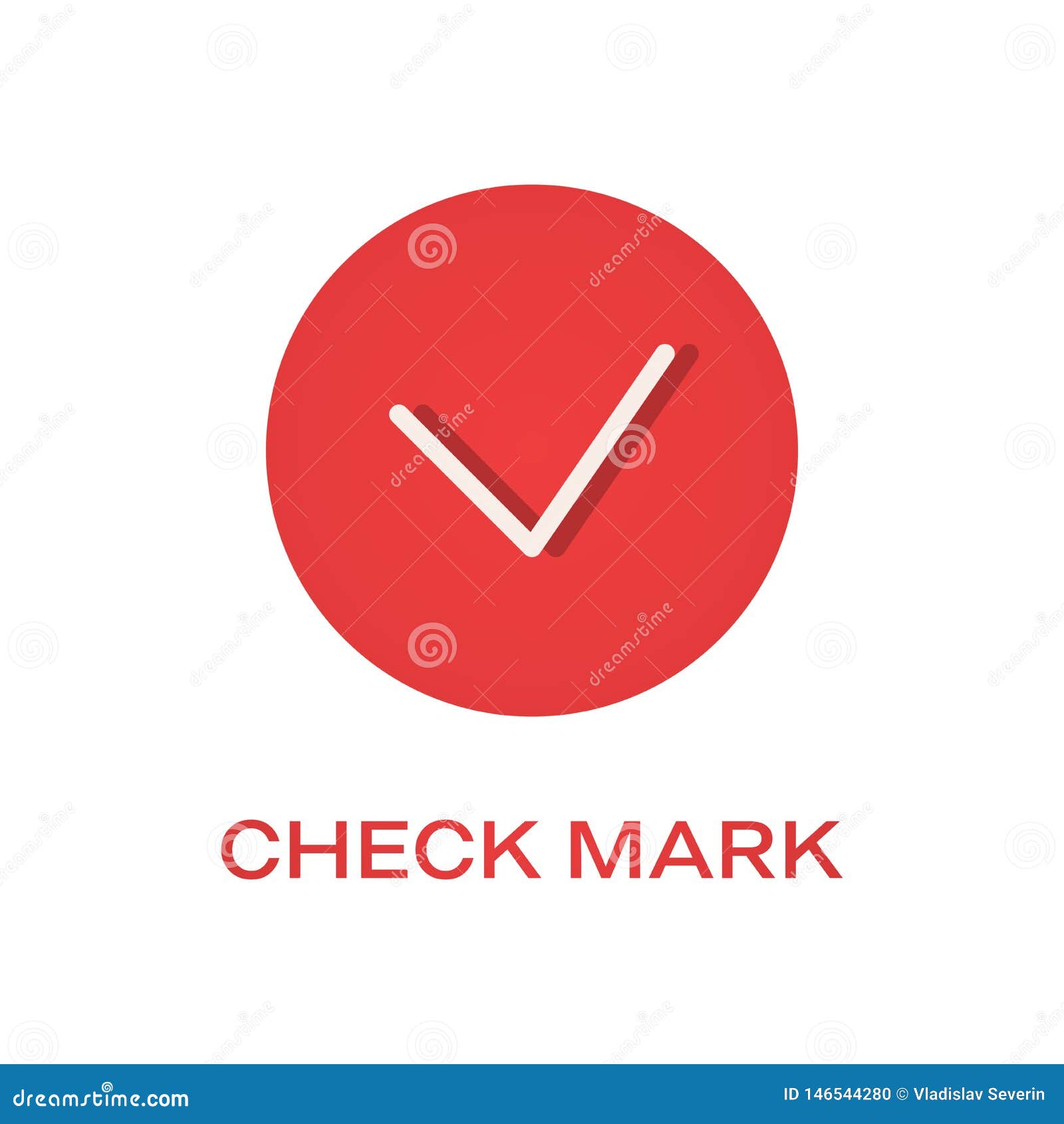 Check round mark flat icon stock illustration. Illustration of flat ...