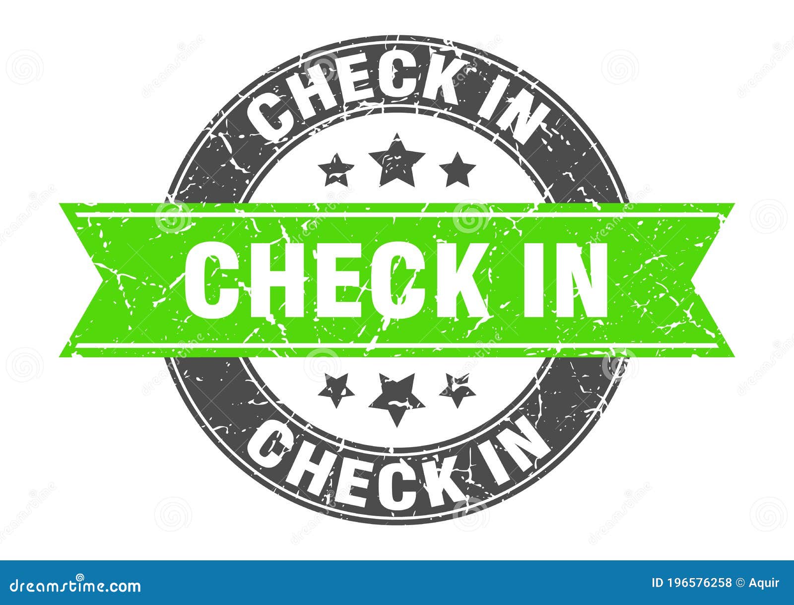 Check in Round Stamp with Ribbon. Label Sign Stock Vector ...